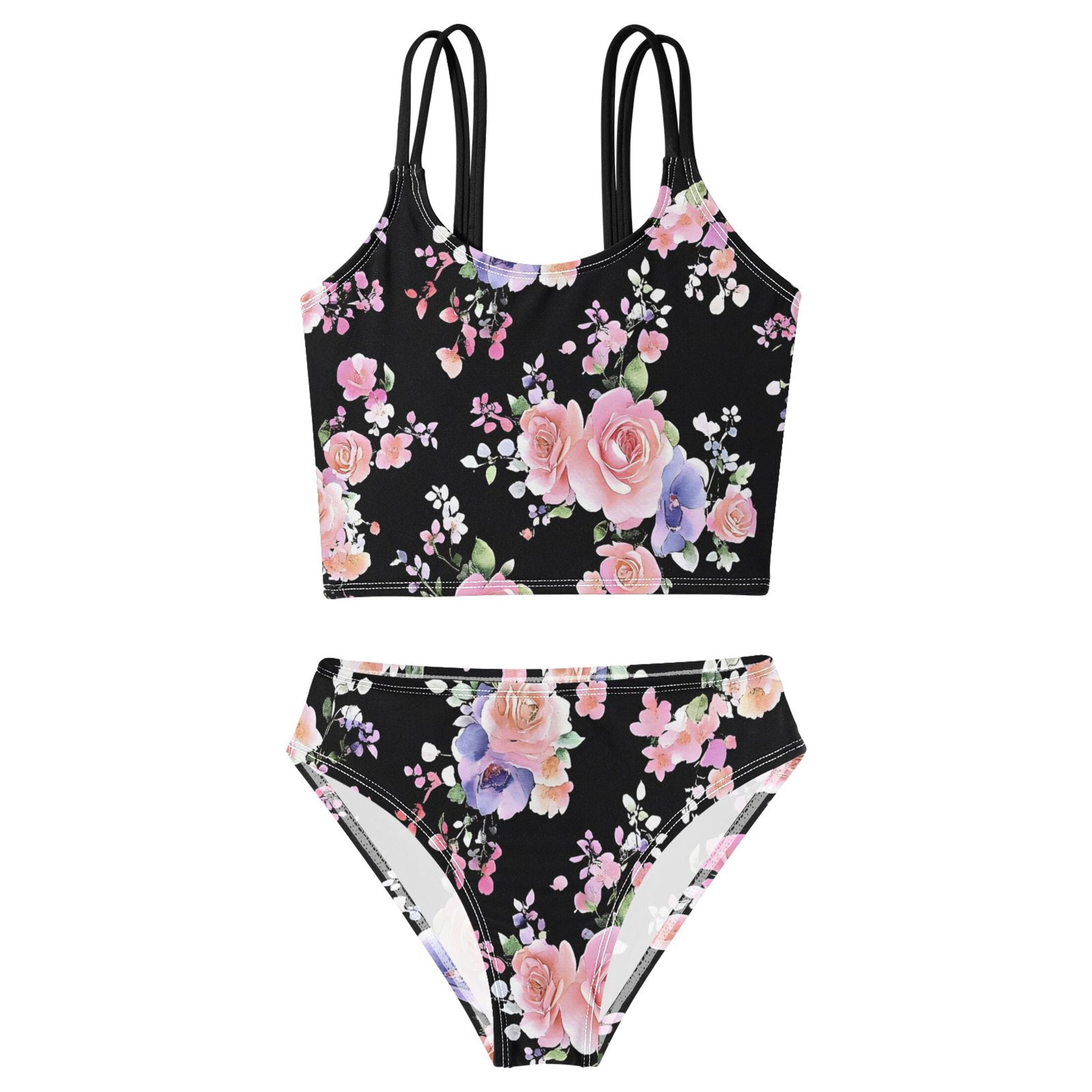 BZSMCE Swimsuit 2-Piece Tank Swimming Wear Quick Dry Bathing Suit-Pink ...
