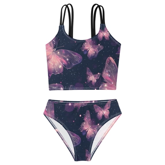 BZSMCE Swimsuit 2-Piece Tank Swimming Wear Quick Dry Bathing Suit-Pink ...