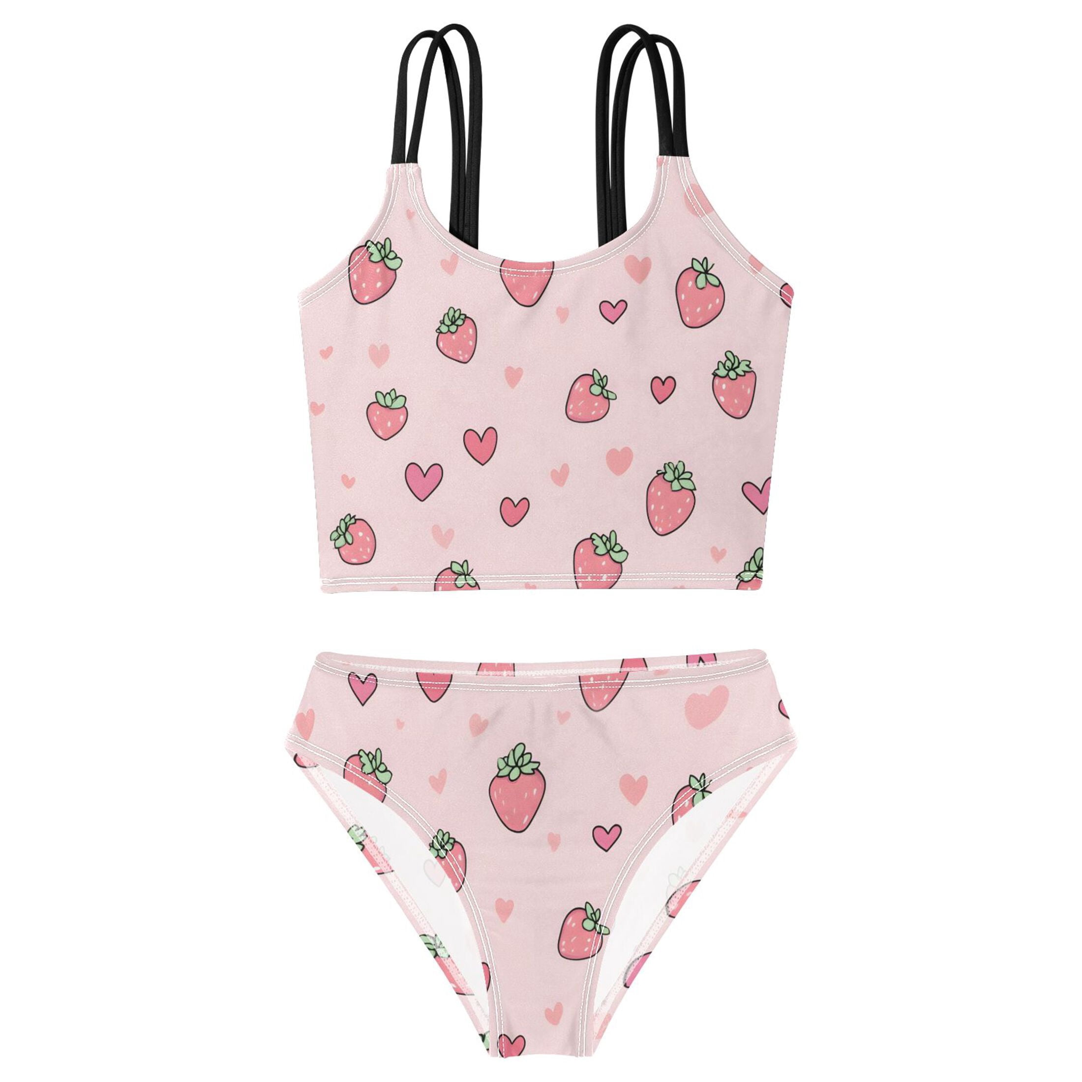 BZSMCE Swimsuit 2-Piece Tank Swimming Wear Quick Dry Bathing Suit-Pink ...