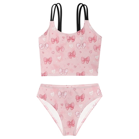 BZSMCE Swimsuit 2-Piece Tank Swimming Wear Quick Dry Bathing Suit-Pink ...