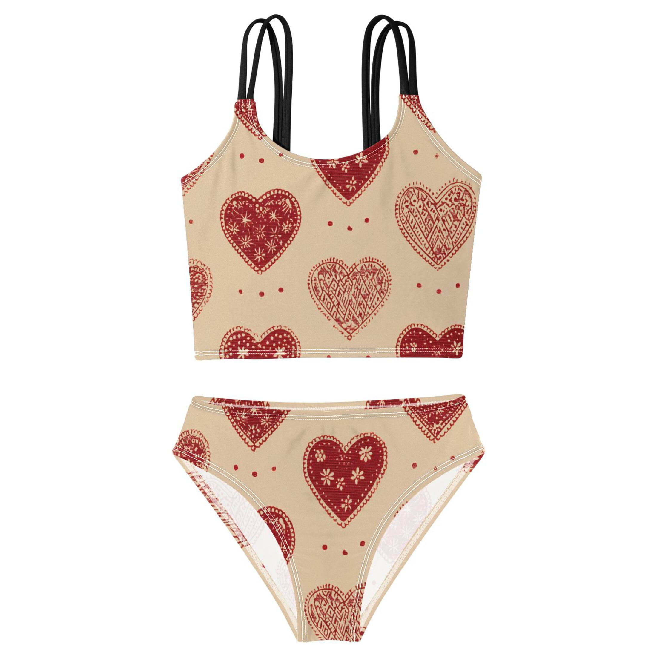 BZSMCE Swimsuit 2-Piece Tank Swimming Wear Quick Dry Bathing Suit-Polka ...
