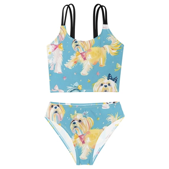 BZSMCE Swimsuit 2-Piece Tank Swimming Wear Quick Dry Bathing Suit-Puppy ...