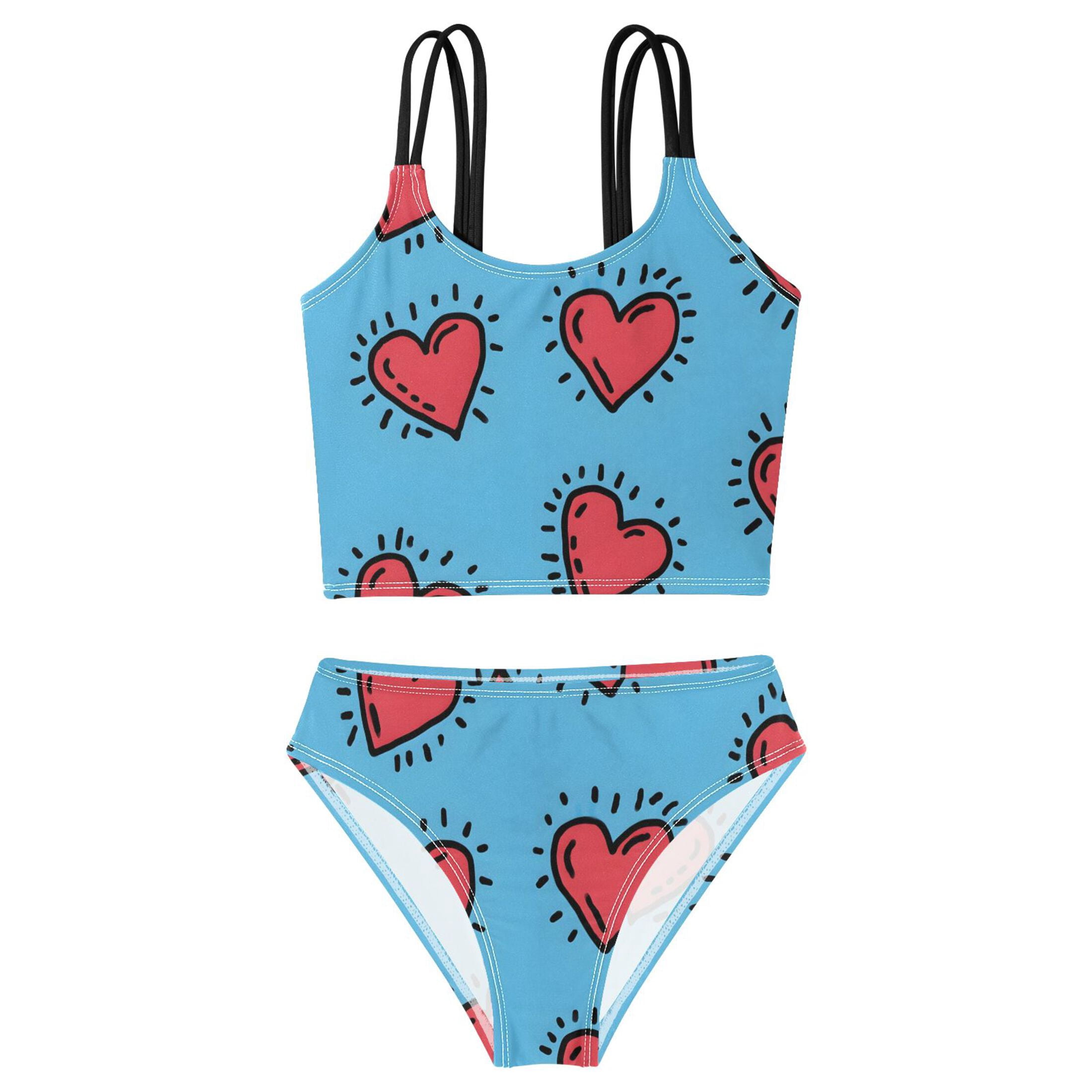BZSMCE Swimsuit 2-Piece Tank Swimming Wear Quick Dry Bathing Suit-Red ...
