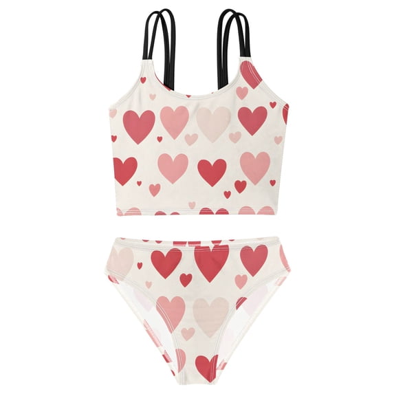 BZSMCE Swimsuit 2-Piece Tank Swimming Wear Quick Dry Bathing Suit-Red ...