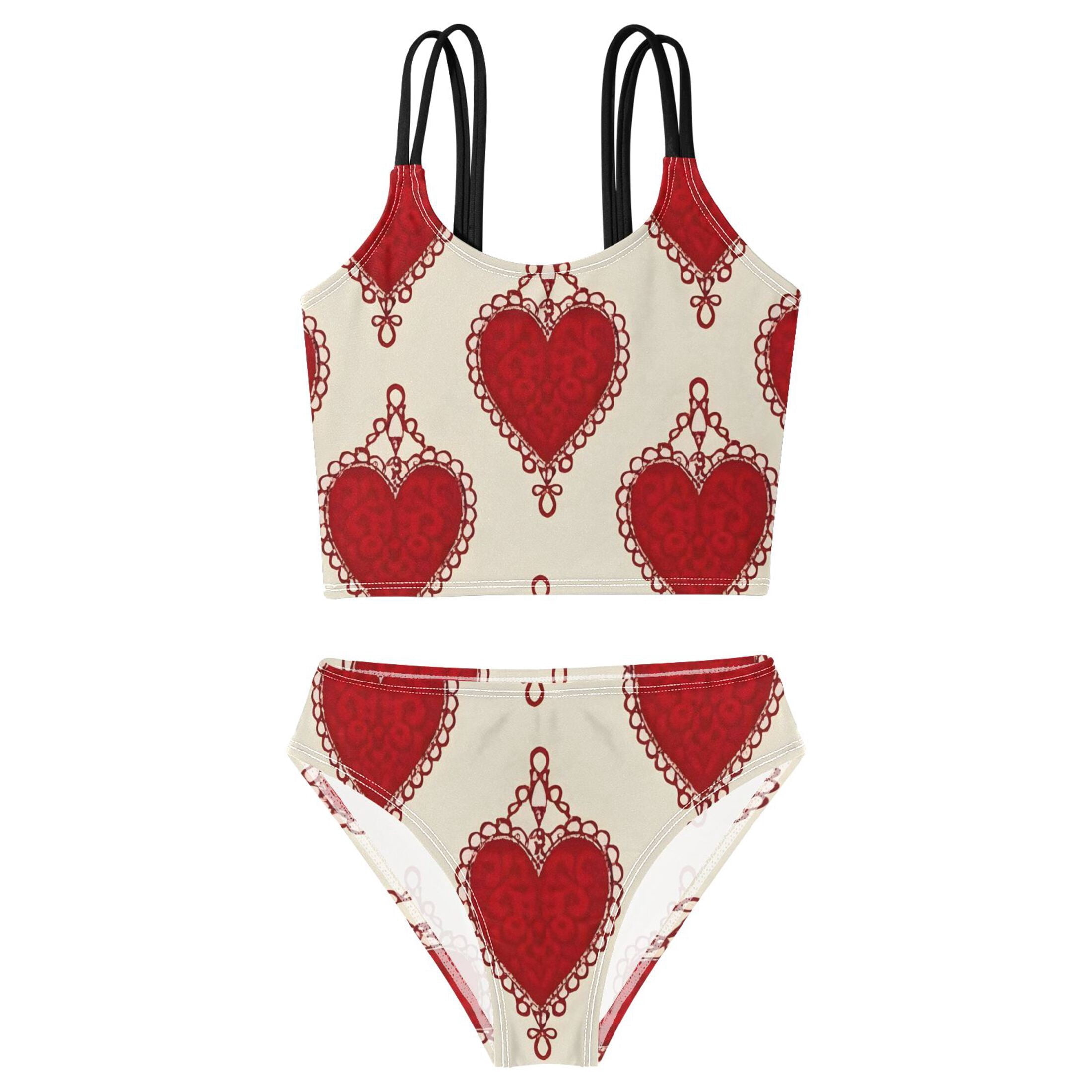 BZSMCE Swimsuit 2-Piece Tank Swimming Wear Quick Dry Bathing Suit-Red ...