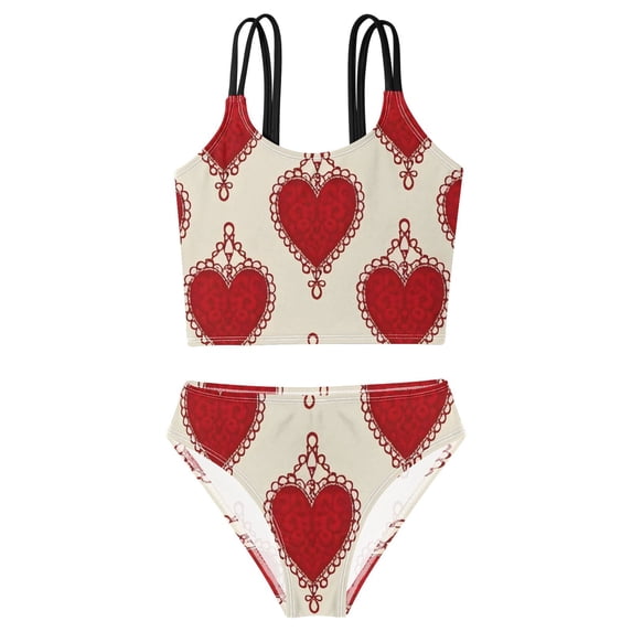 BZSMCE Swimsuit 2-Piece Tank Swimming Wear Quick Dry Bathing Suit-Red ...