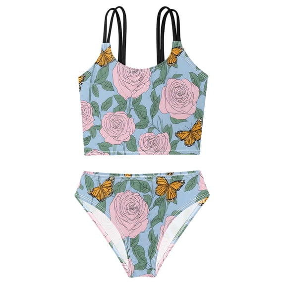 BZSMCE Swimsuit 2-Piece Tank Swimming Wear Quick Dry Bathing Suit-Ros ...