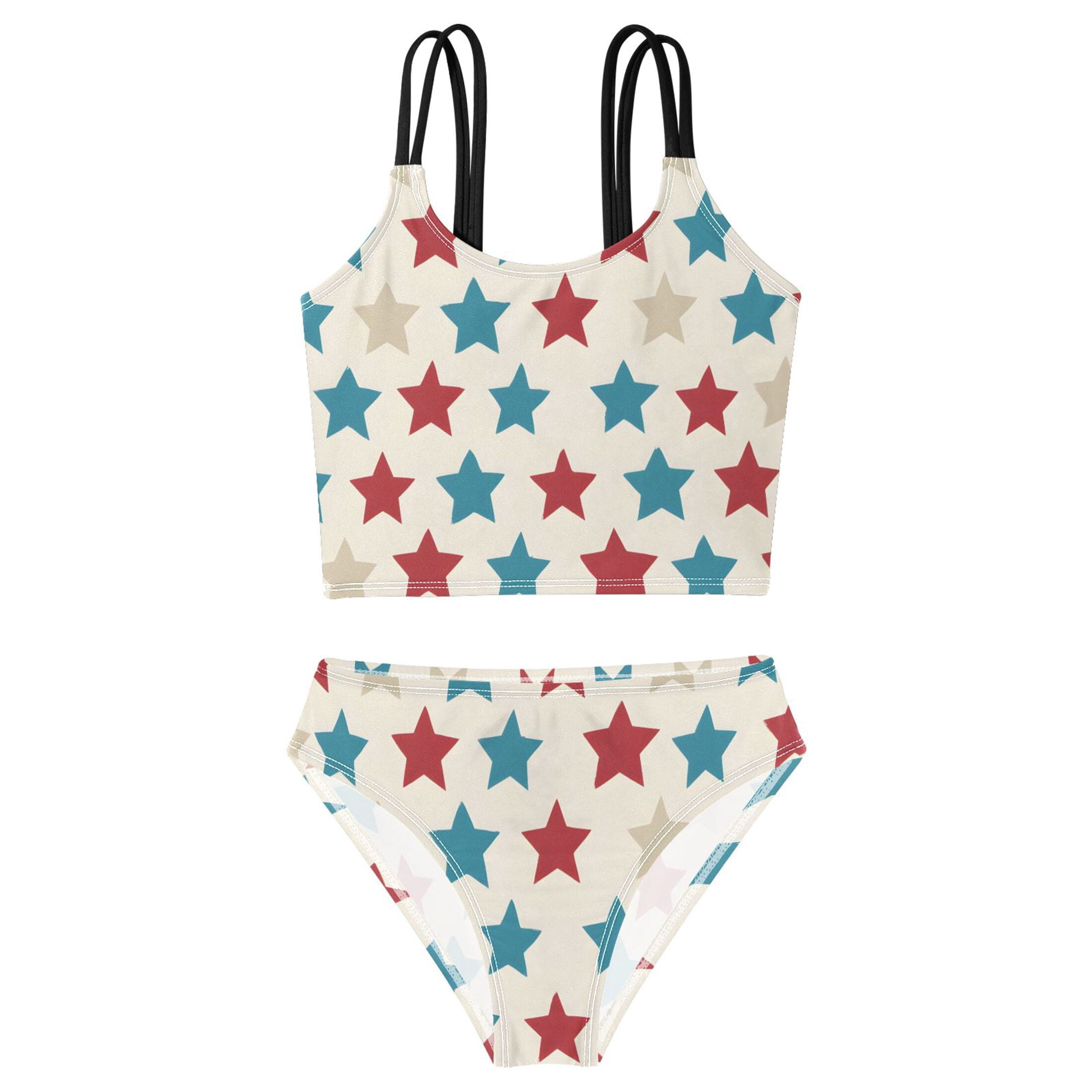 BZSMCE Swimsuit 2-Piece Tank Swimming Wear Quick Dry Bathing Suit-Star ...