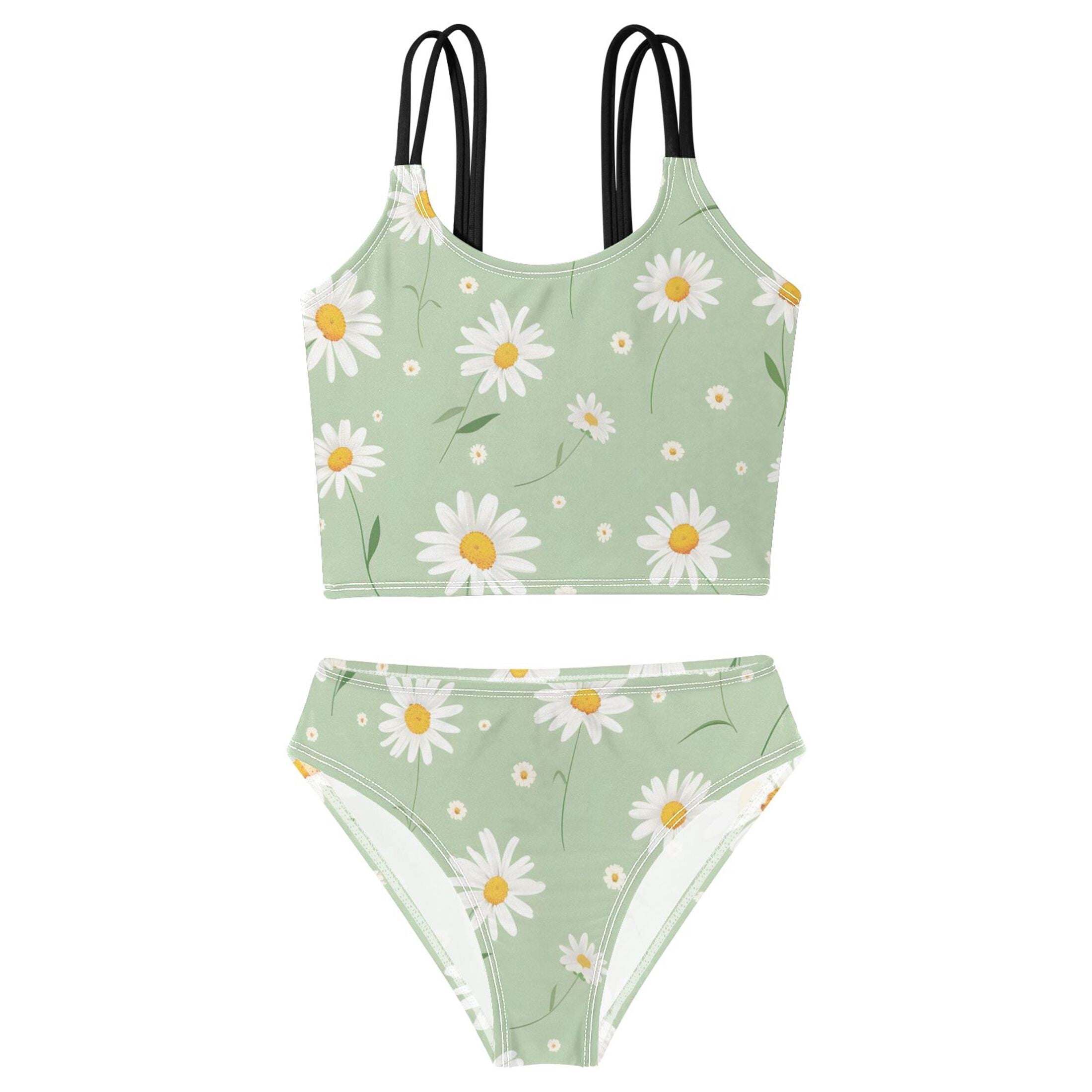 BZSMCE Swimsuit 2-Piece Tank Swimming Wear Quick Dry Bathing Suit-White ...