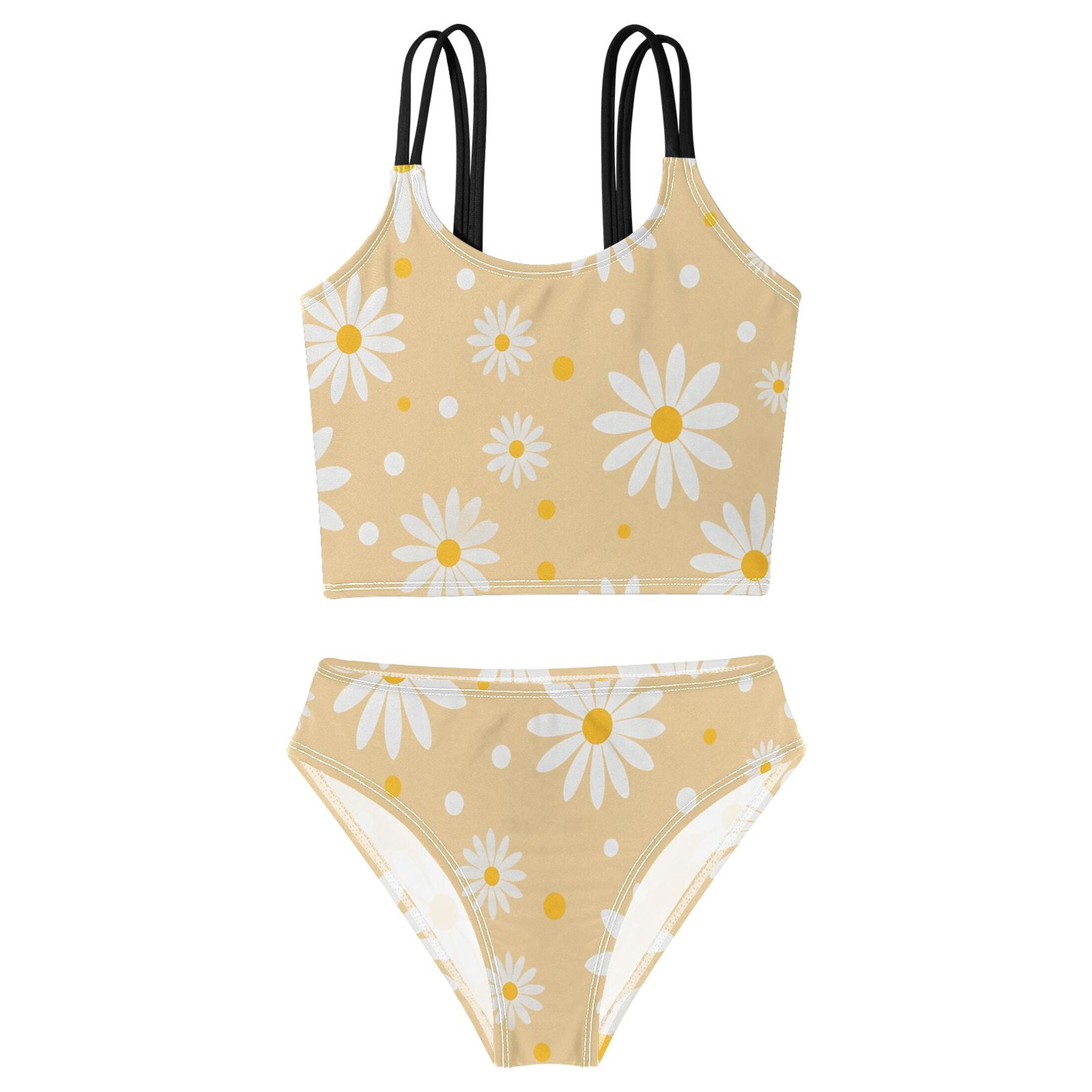 BZSMCE Swimsuit 2-Piece Tank Swimming Wear Quick Dry Bathing Suit-White ...