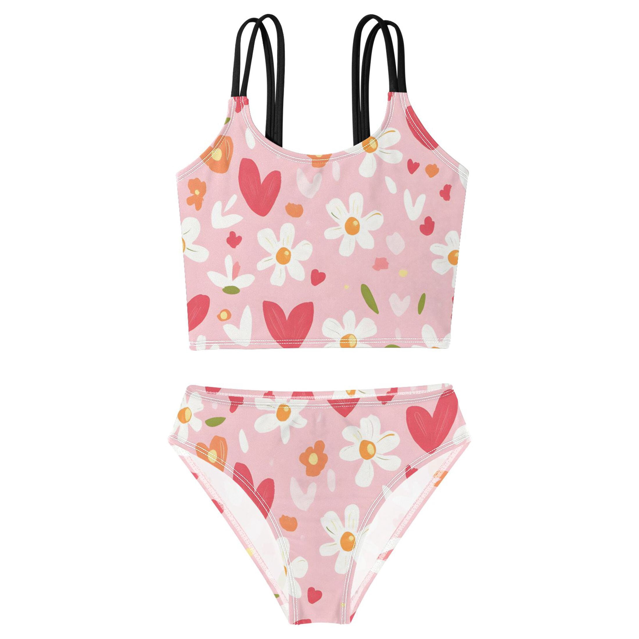 BZSMCE Swimsuit 2-Piece Tank Swimming Wear Quick Dry Bathing Suit-White ...