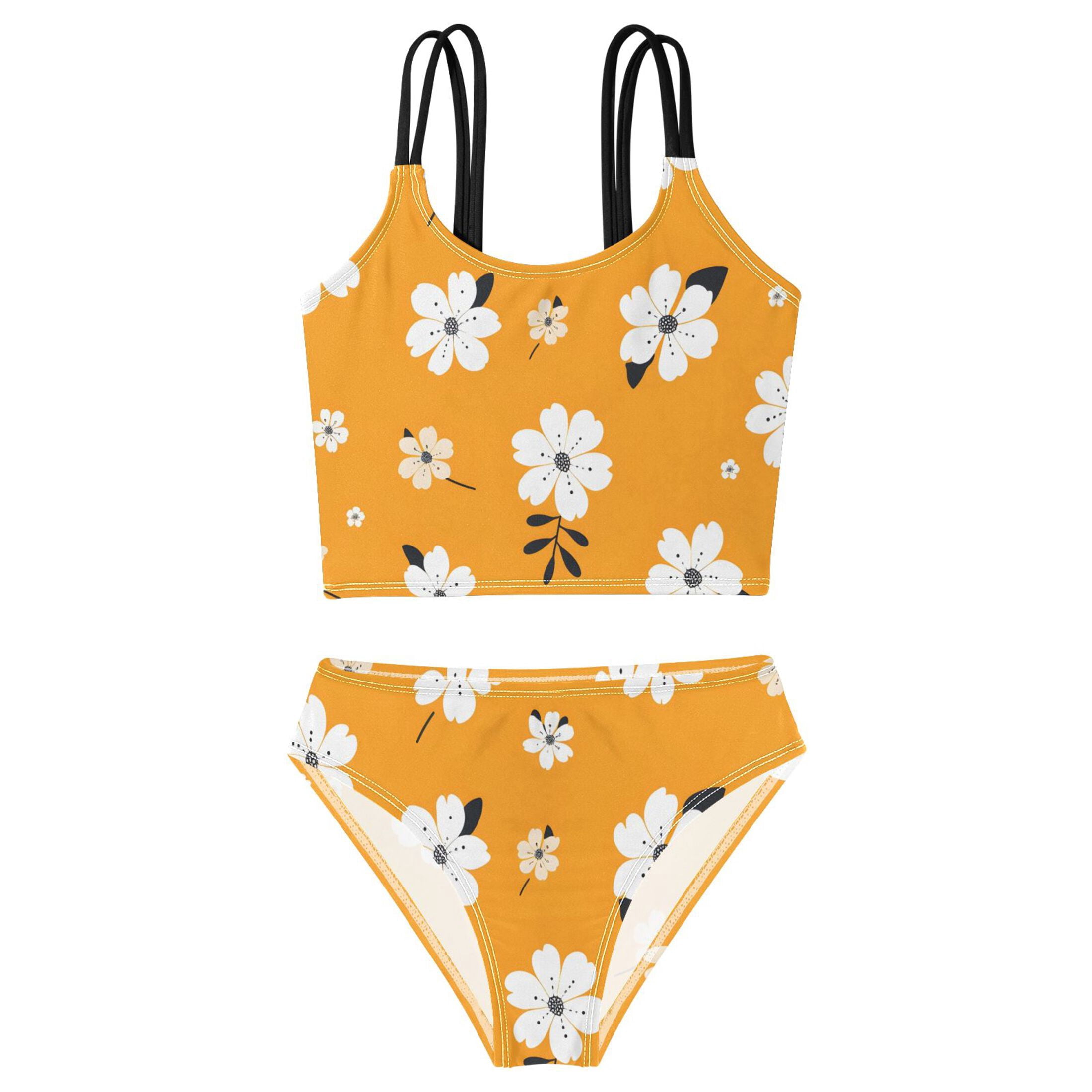 BZSMCE Swimsuit 2-Piece Tank Swimming Wear Quick Dry Bathing Suit-White ...