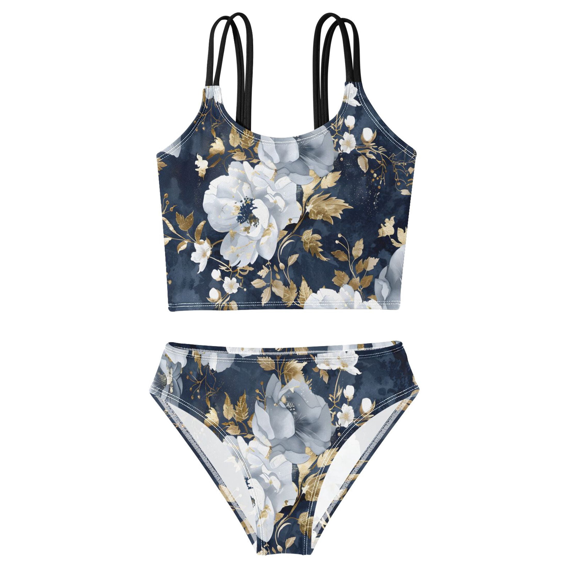 BZSMCE Swimsuit 2-Piece Tank Swimming Wear Quick Dry Bathing Suit-White ...