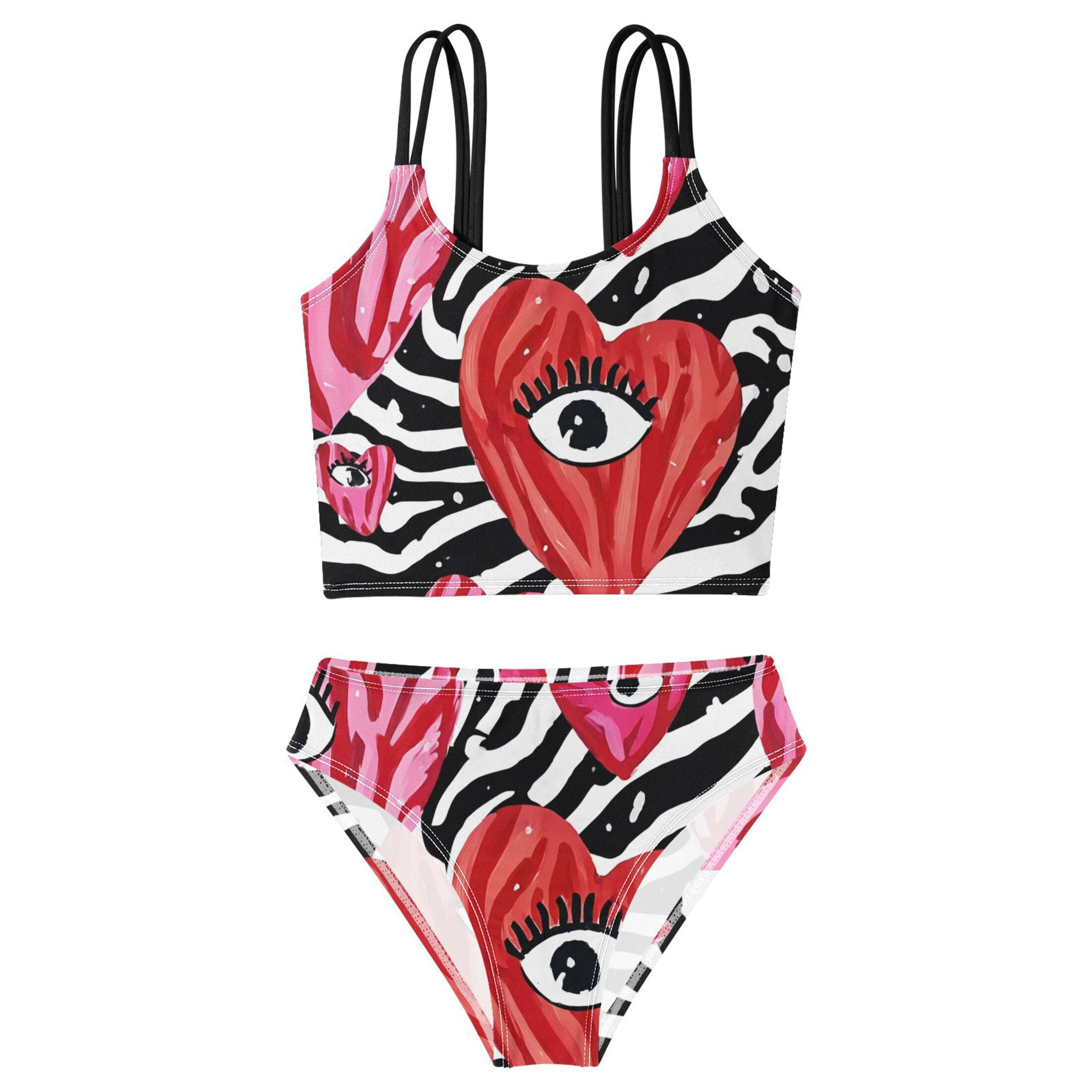BZSMCE Swimsuit 2-Piece Tank Swimming Wear Quick Dry Bathing Suit-Zebra ...