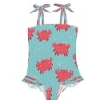 BZSMCE Swimsuit One Piece swimwear Red Crab Pattern of Pattern ...