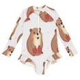 BZSMCE Swimwear Animal Marmot Strawberry Pattern For Long Sleeve One ...