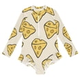 BZSMCE Swimwear Cute Yellow Cheese For Long Sleeve One-Piece Swimsuit ...