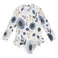 BZSMCE Swimwear Flowers Pattern For Long Sleeve One-Piece Swimsuit UPF ...