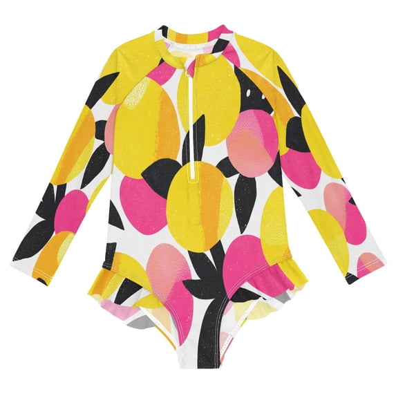 BZSMCE Swimwear Leaves Pattern (5) For Long Sleeve One-Piece Swimsuit ...