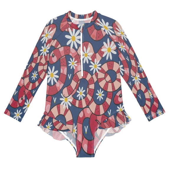 BZSMCE Swimwear Snake For Long Sleeve One-Piece Swimsuit UPF 50 And UV ...