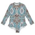 BZSMCE Swimwear Turquoise Medallion For Long Sleeve One-Piece Swimsuit ...
