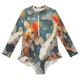 BZSMCE Swimwear Two Colorful Fish For Long Sleeve One-Piece Swimsuit ...