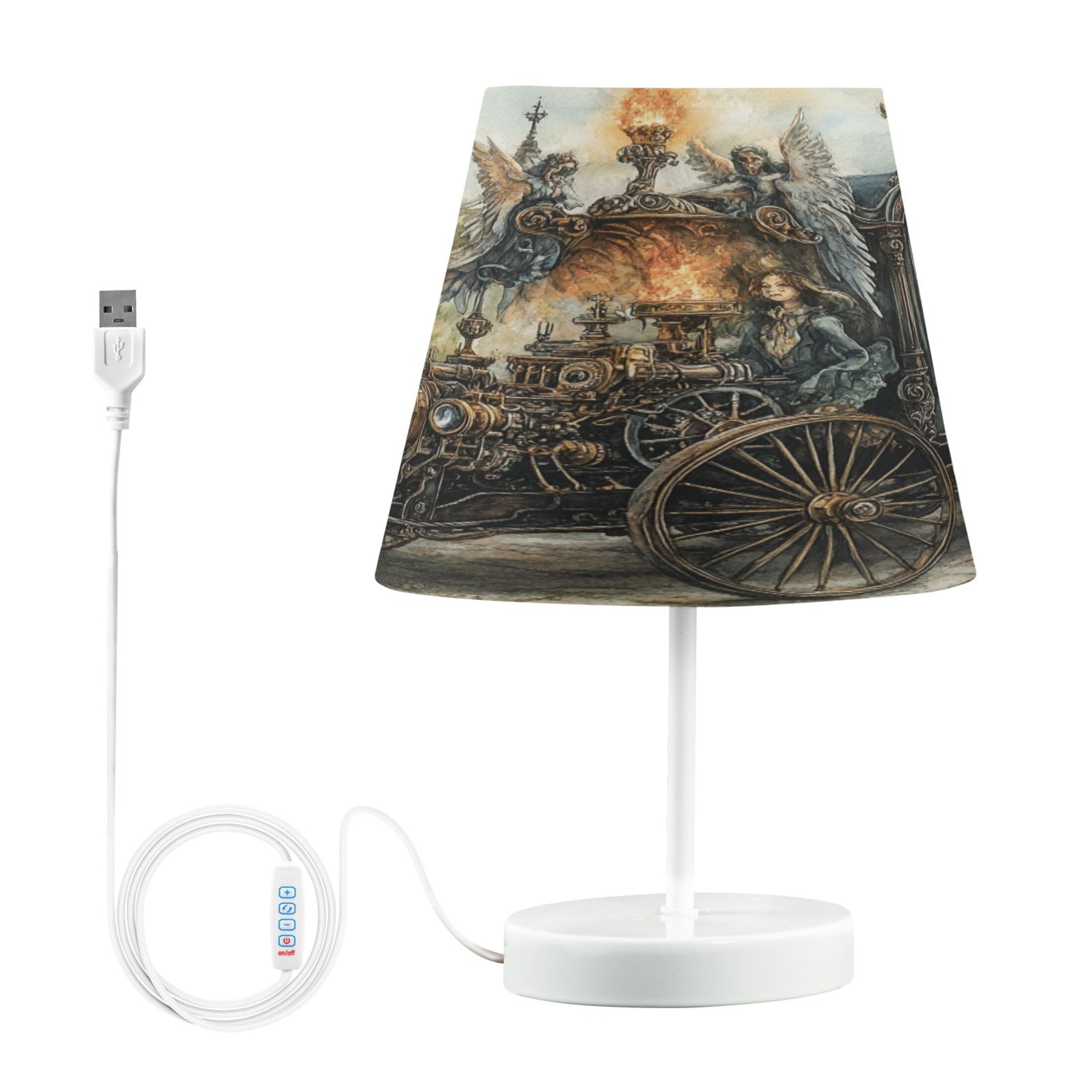 BZSMCE Table Lamp Creative Art Steampunk Train Painting Simple Pattern ...