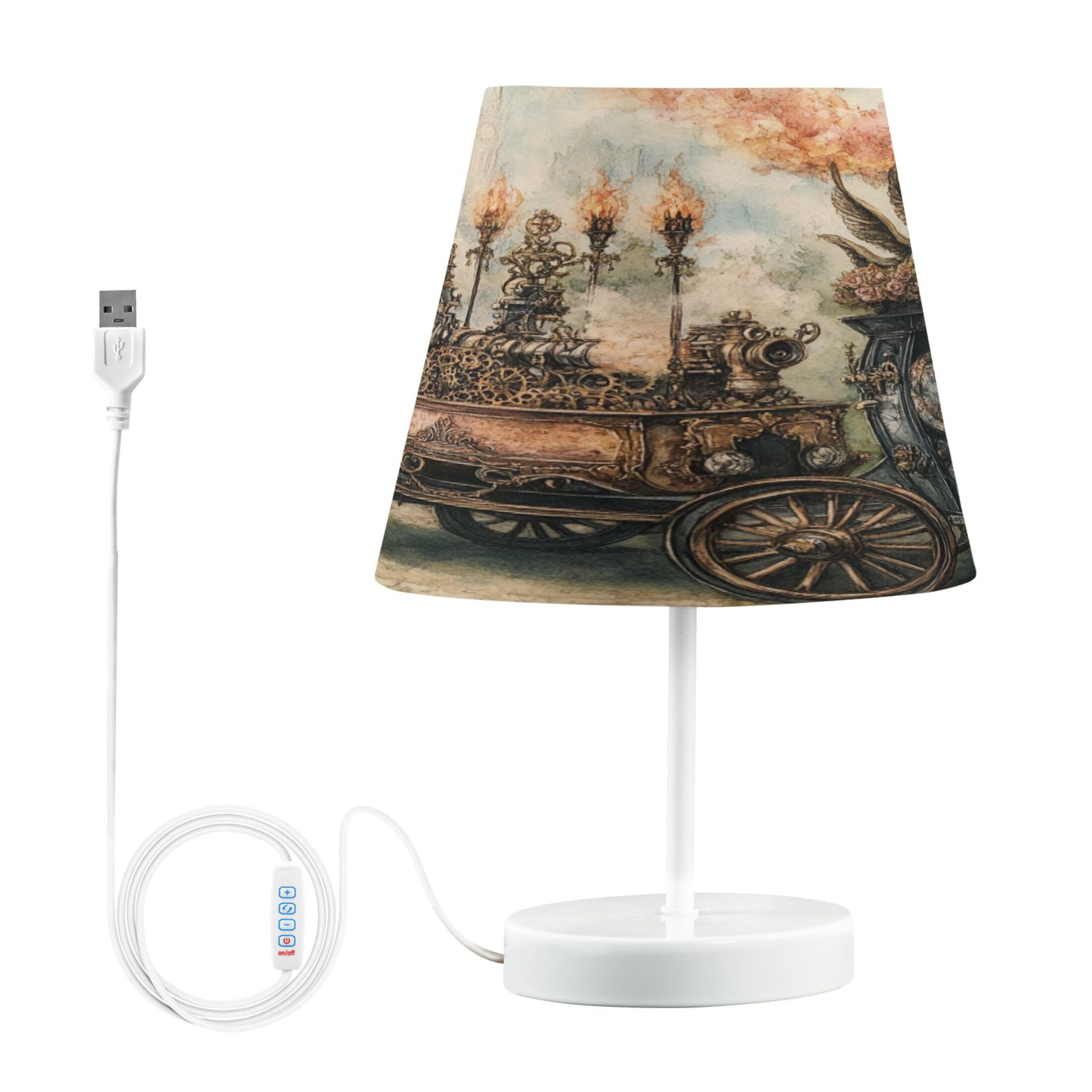 BZSMCE Table Lamp Creative Art Steampunk Train Simple Pattern Night ...