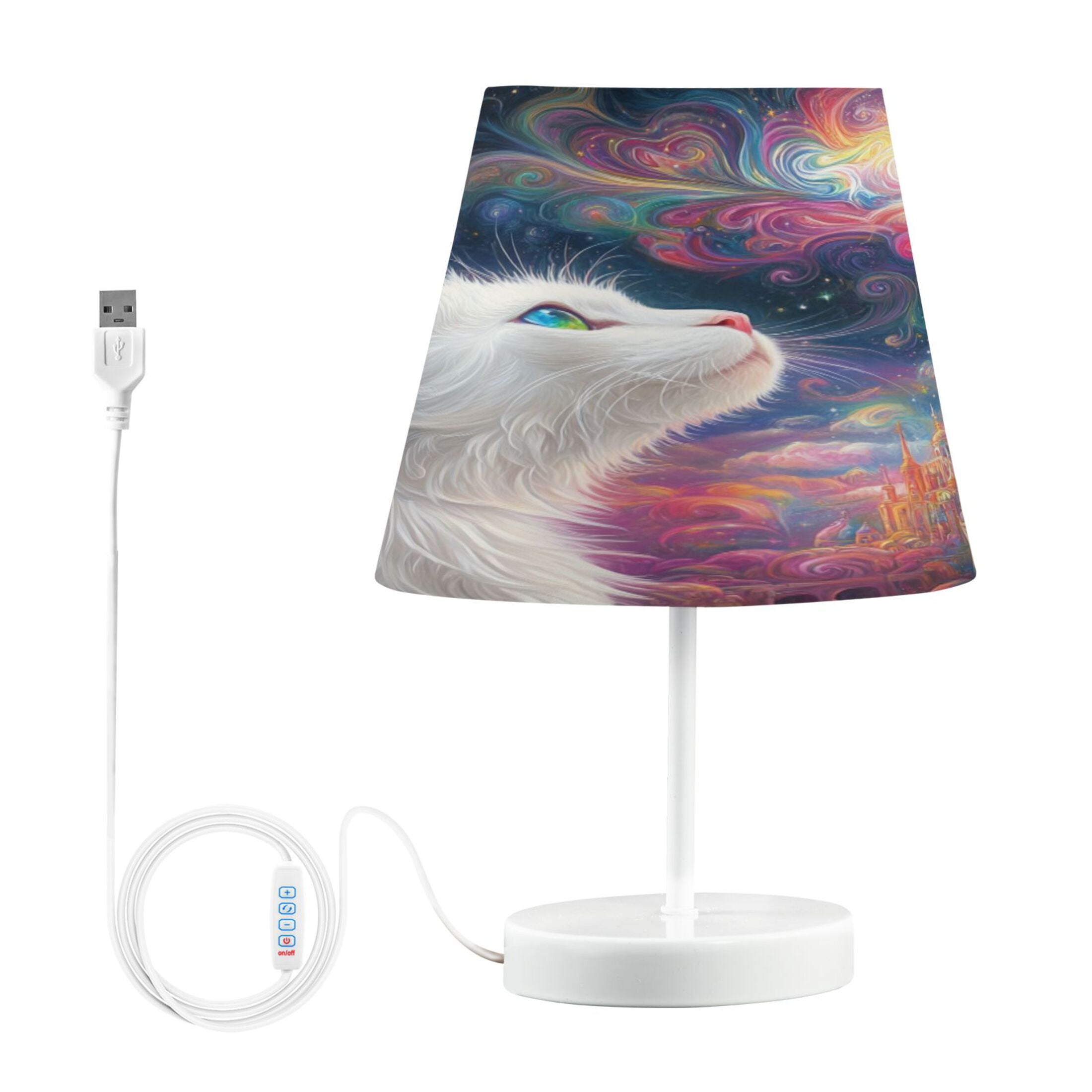 BZSMCE Table Lamp Creative Cats and Tower Simple Pattern Night Light ...