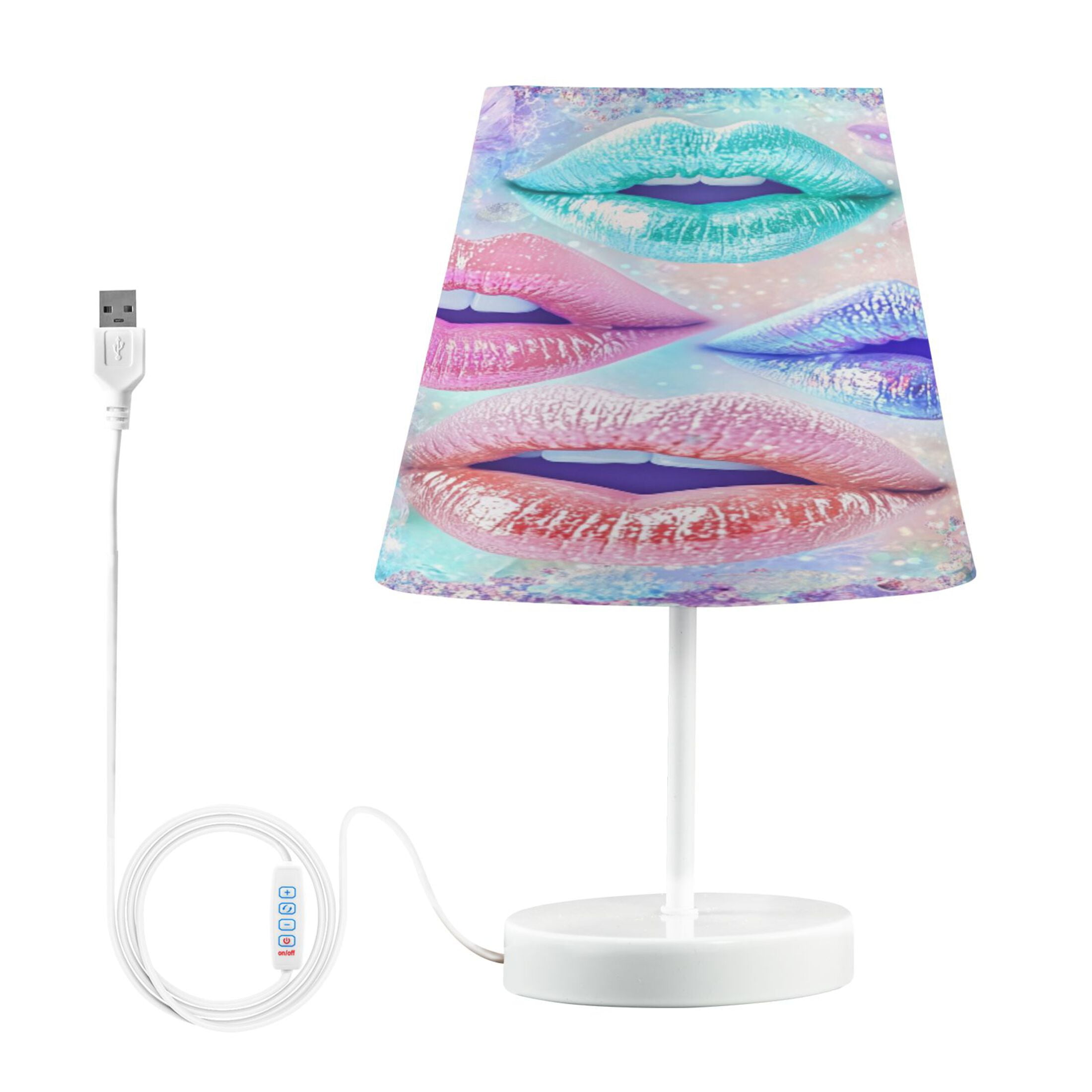 YAZAOO Table Lamp Creative Colorful Kisses Pattern Simple Pattern Night ...