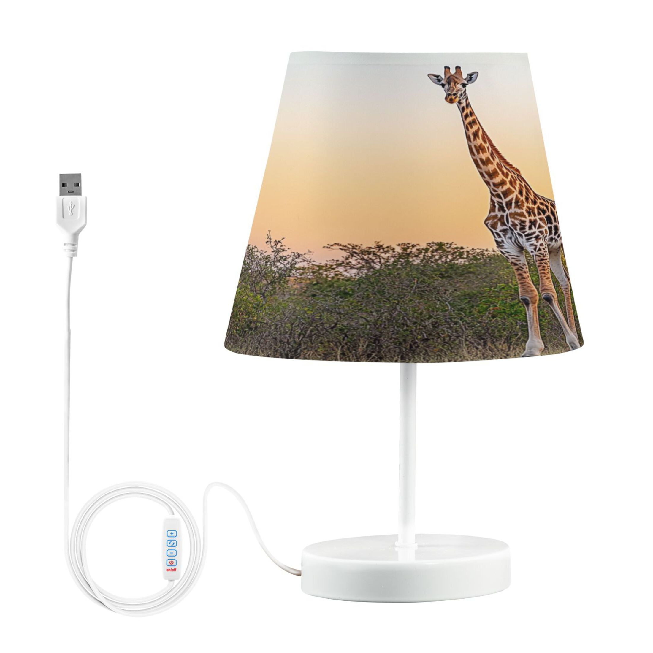 BZSMCE Table Lamp Creative Cute Giraffe Painting Simple Pattern Night ...