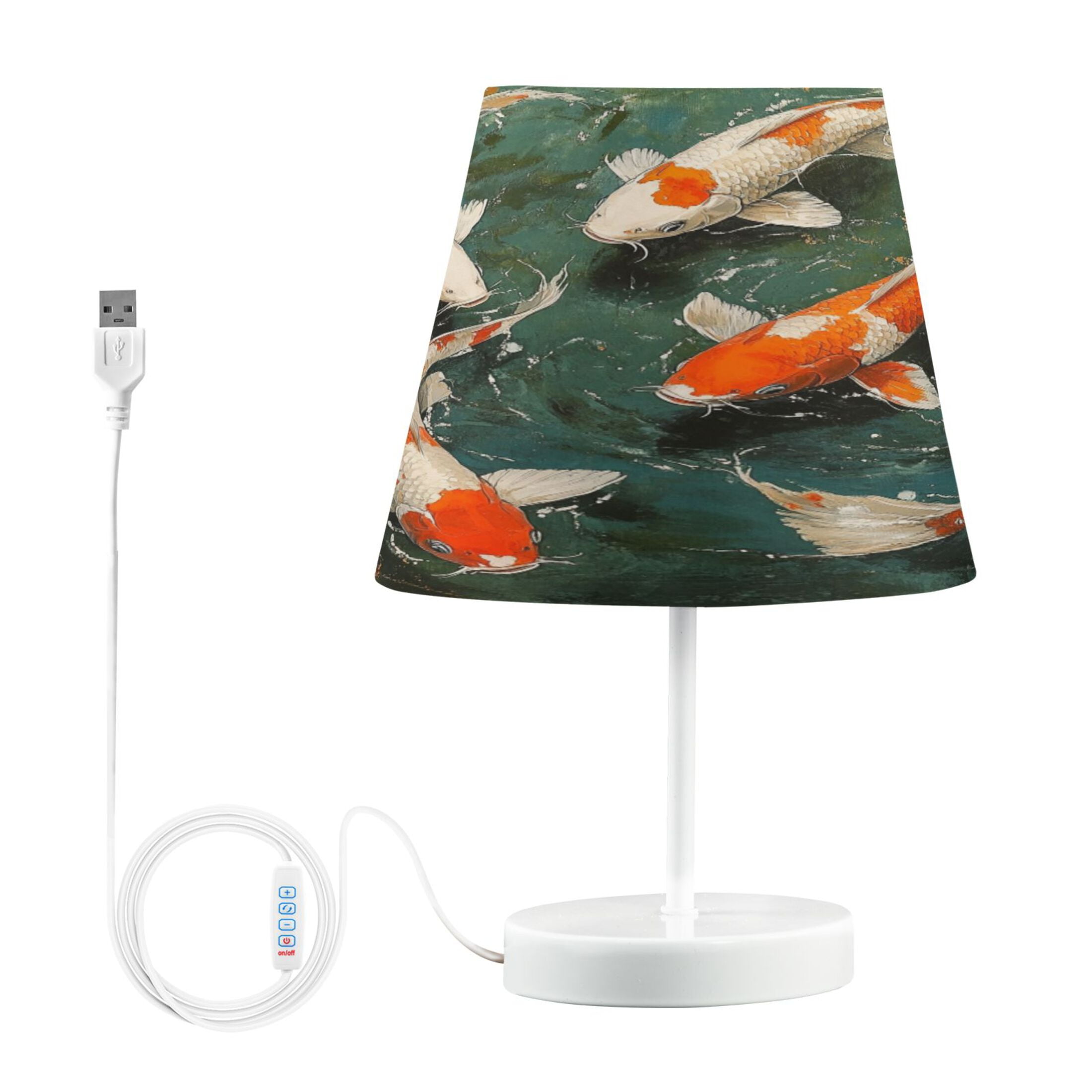 BZSMCE Table Lamp Creative Cute Goldfish Patterns Painting Simple ...