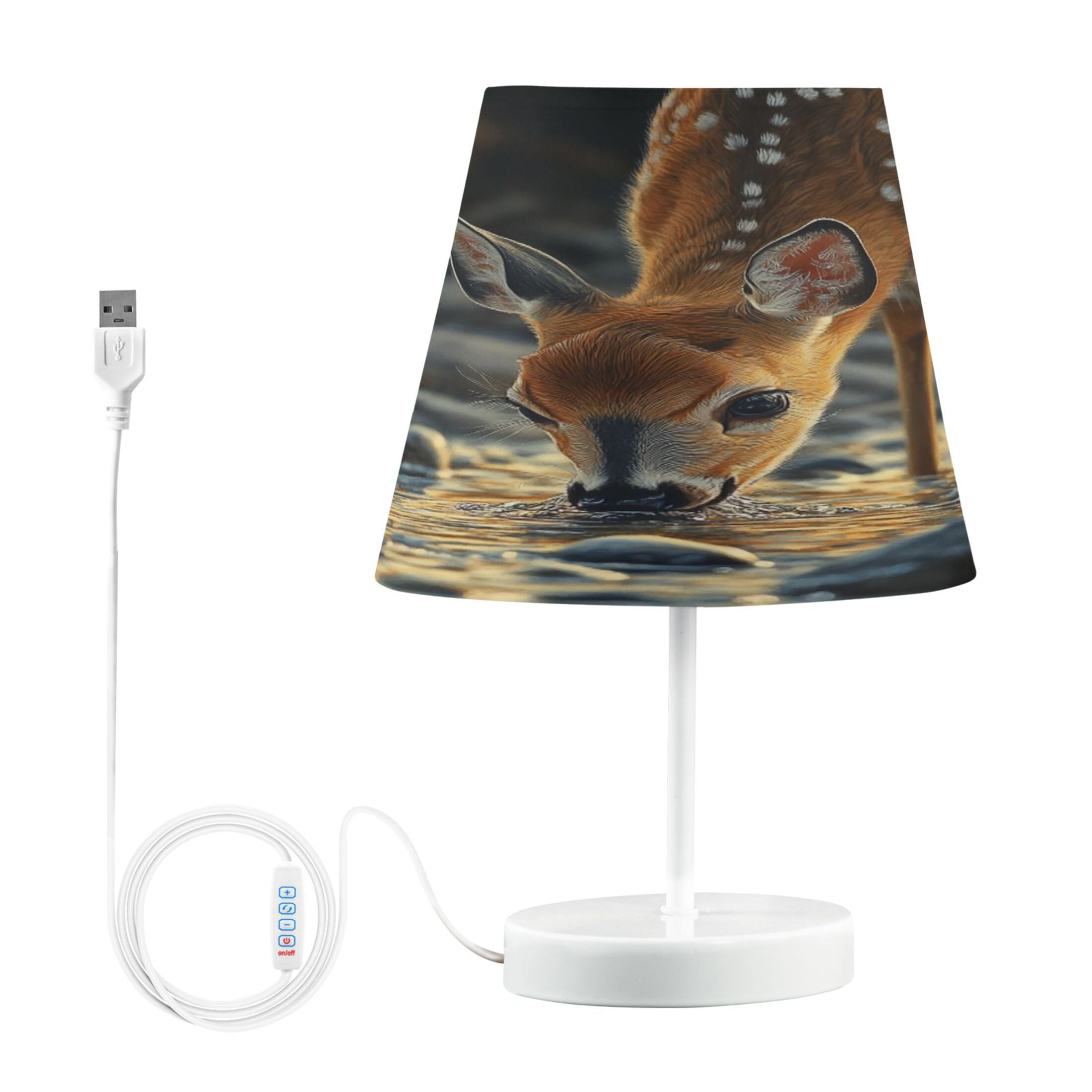 BZSMCE Table Lamp Creative Deer Drinking Water Simple Pattern Night ...