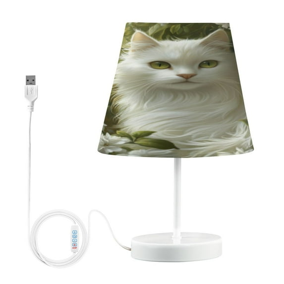 BZSMCE Table Lamp Creative Elegant White Feline Pattern Simple Pattern ...