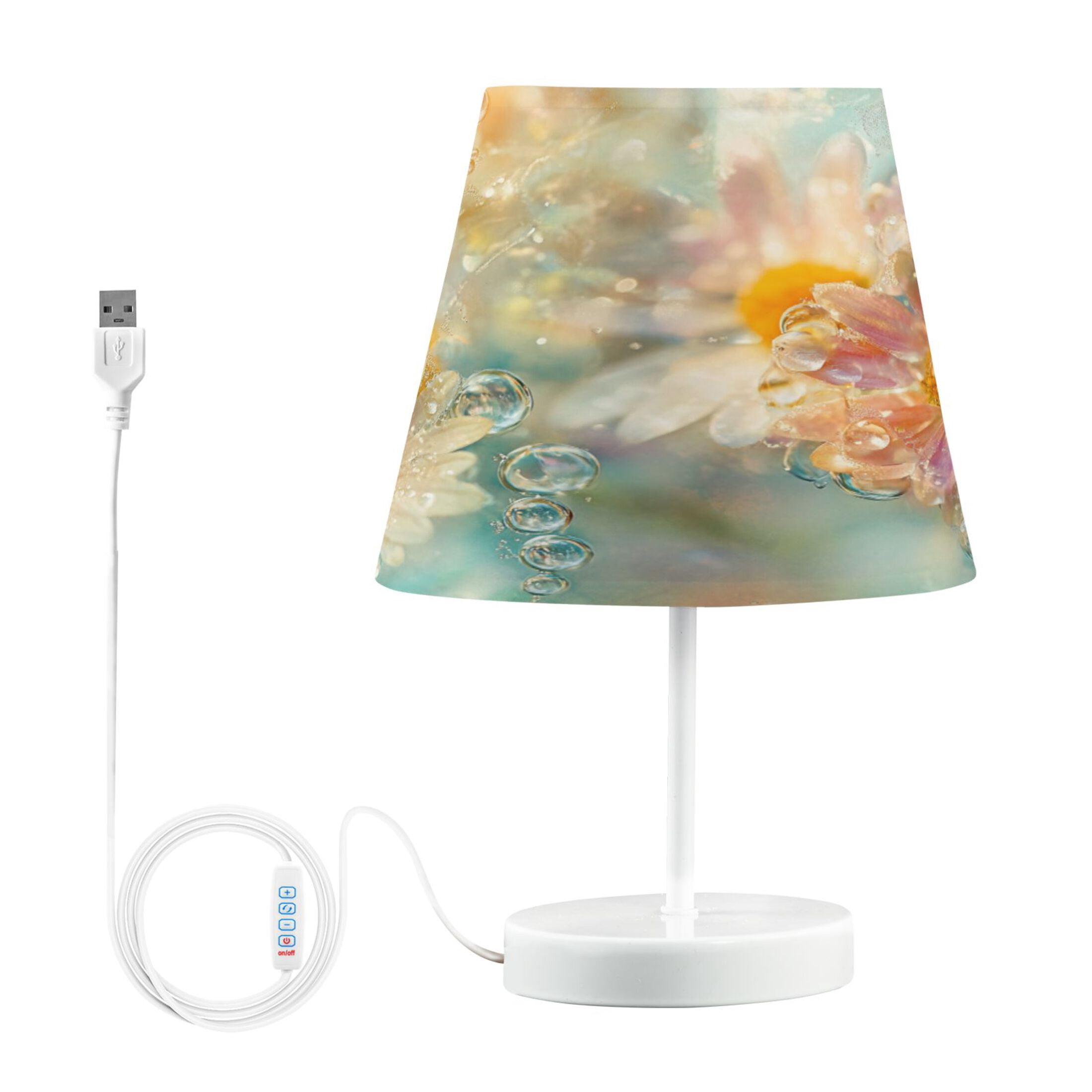 BZSMCE Table Lamp Creative Flowers Water Bubbles Simple Pattern Night ...