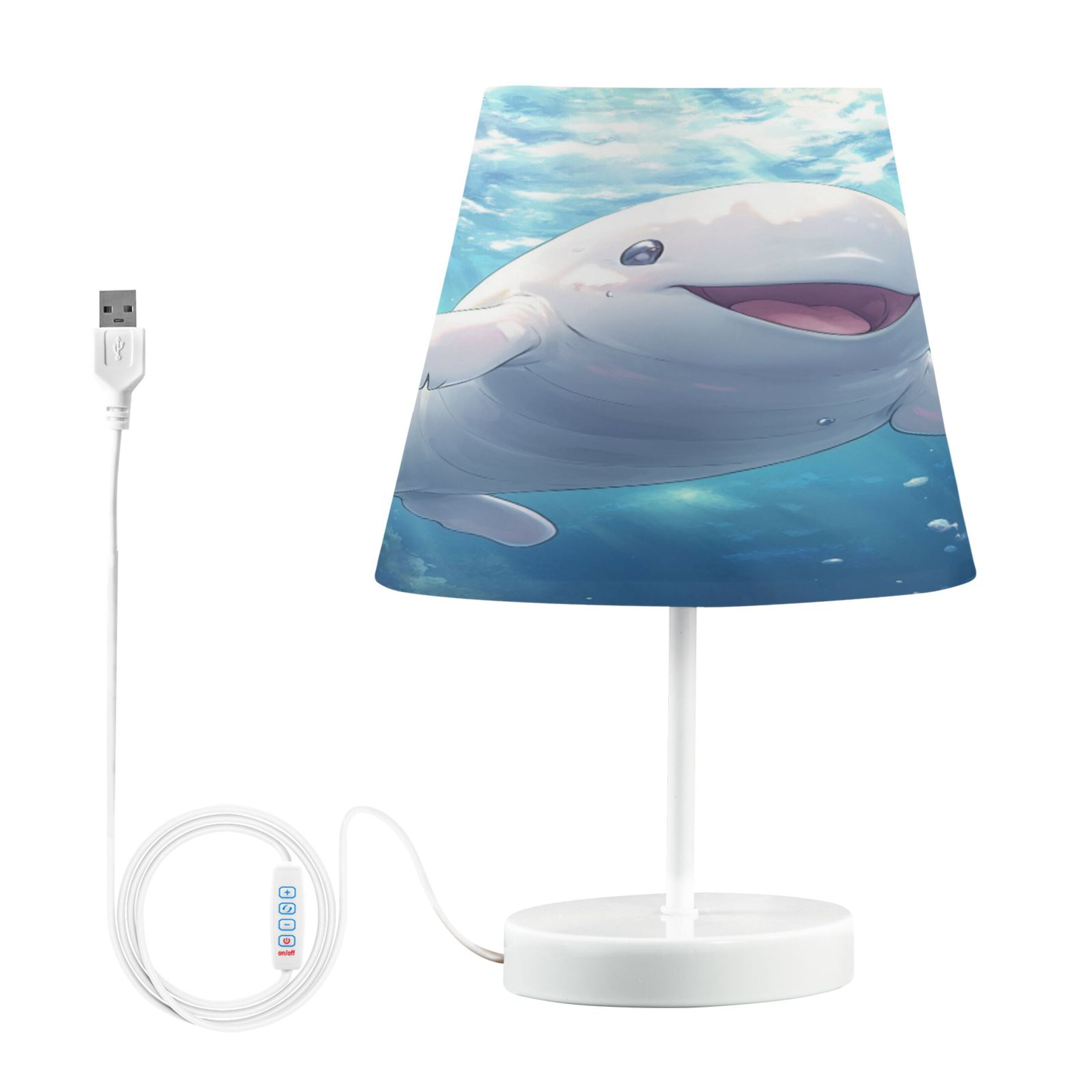 BZSMCE Table Lamp Creative Joyful Beluga Pattern Simple Pattern Night ...
