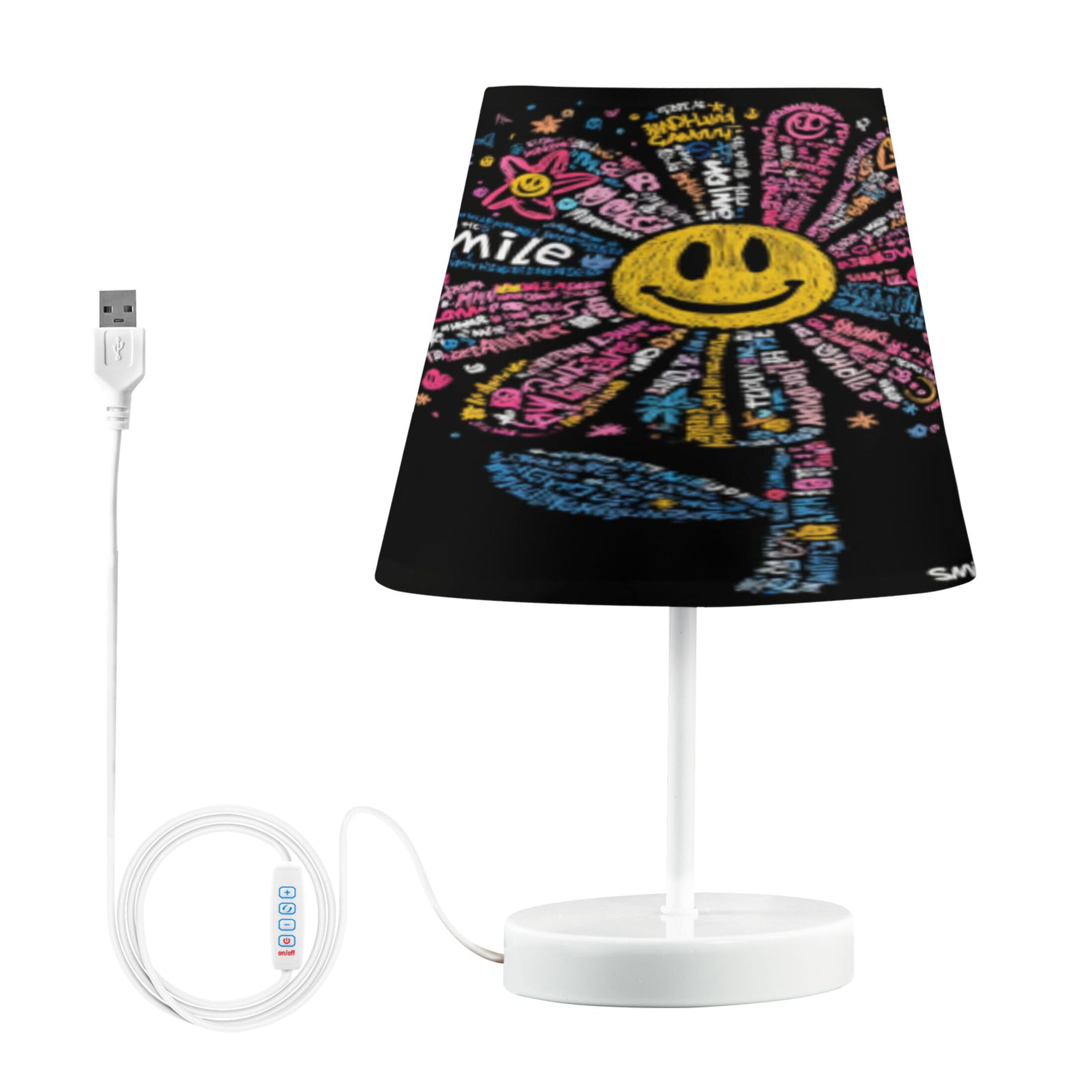 BZSMCE Table Lamp Creative Joyful Bloom Pattern Simple Pattern Night ...