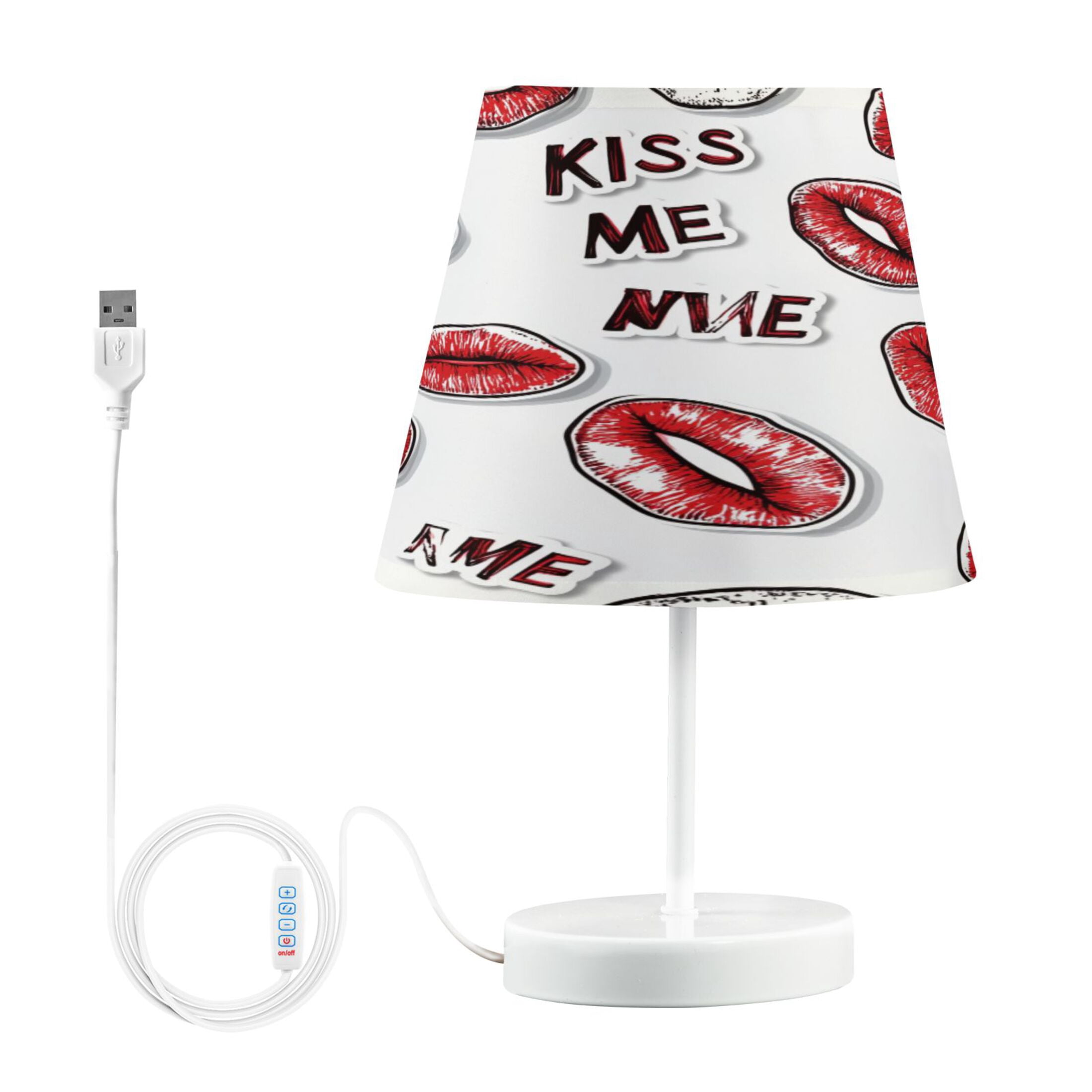 YAZAOO Table Lamp Creative Kiss Of Color Pattern Simple Pattern Night ...