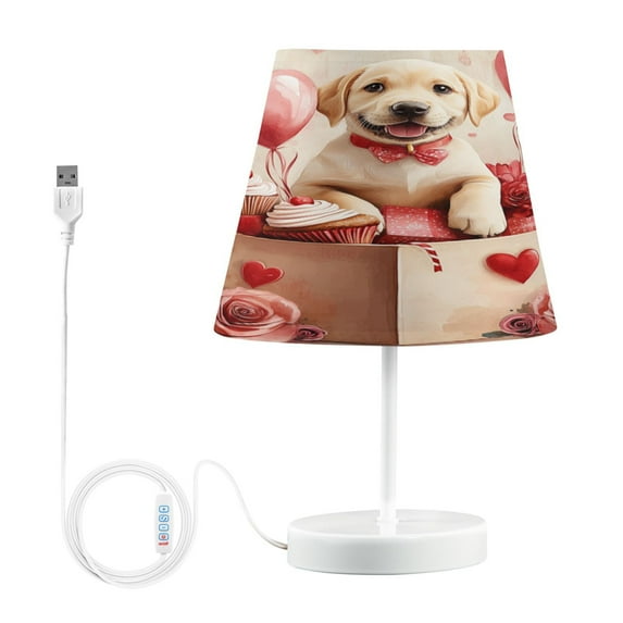 BZSMCE Table Lamp Creative Labrador Happy Birthday Simple Pattern Night ...