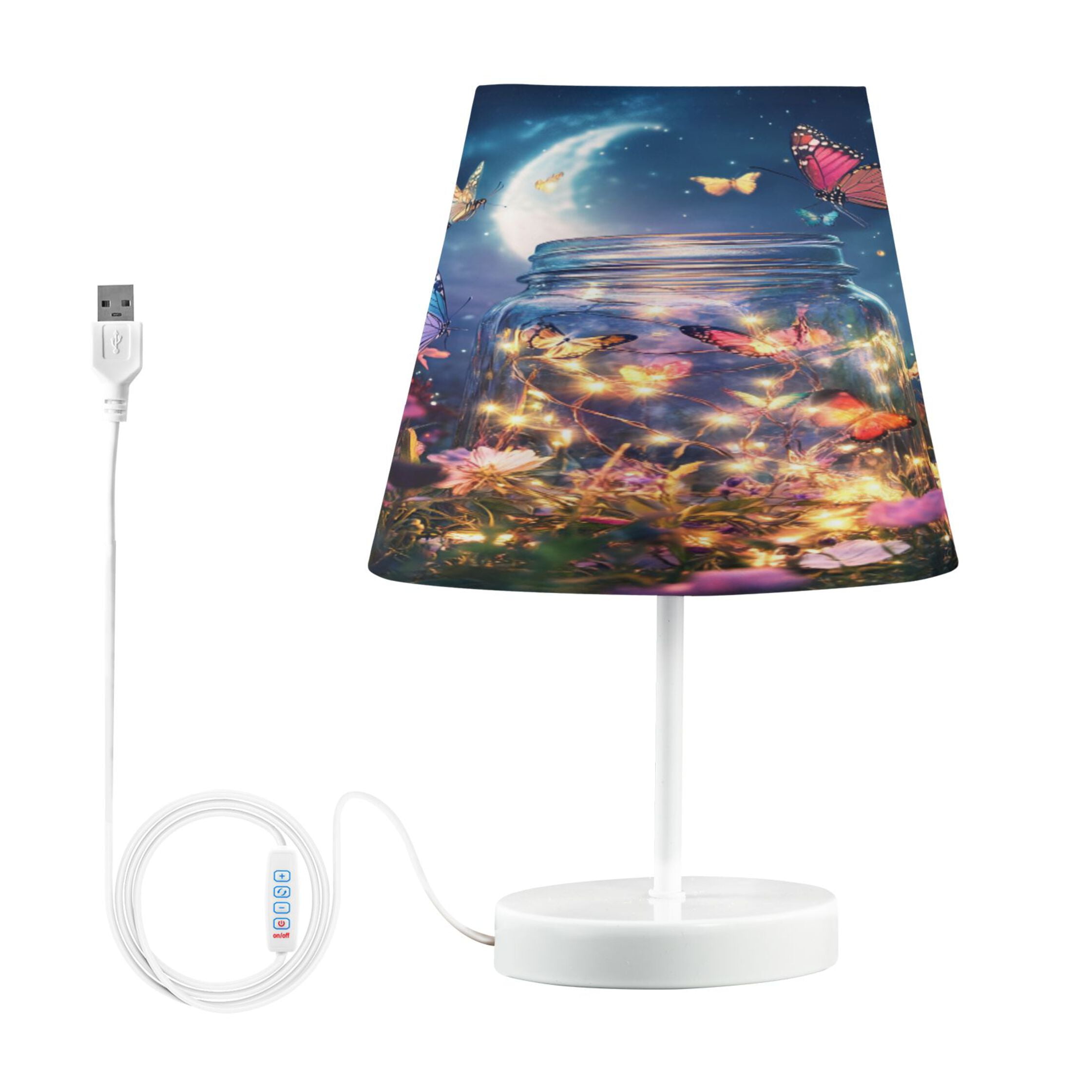 BZSMCE Table Lamp Creative Lights Of Fairy Painting Simple Pattern ...