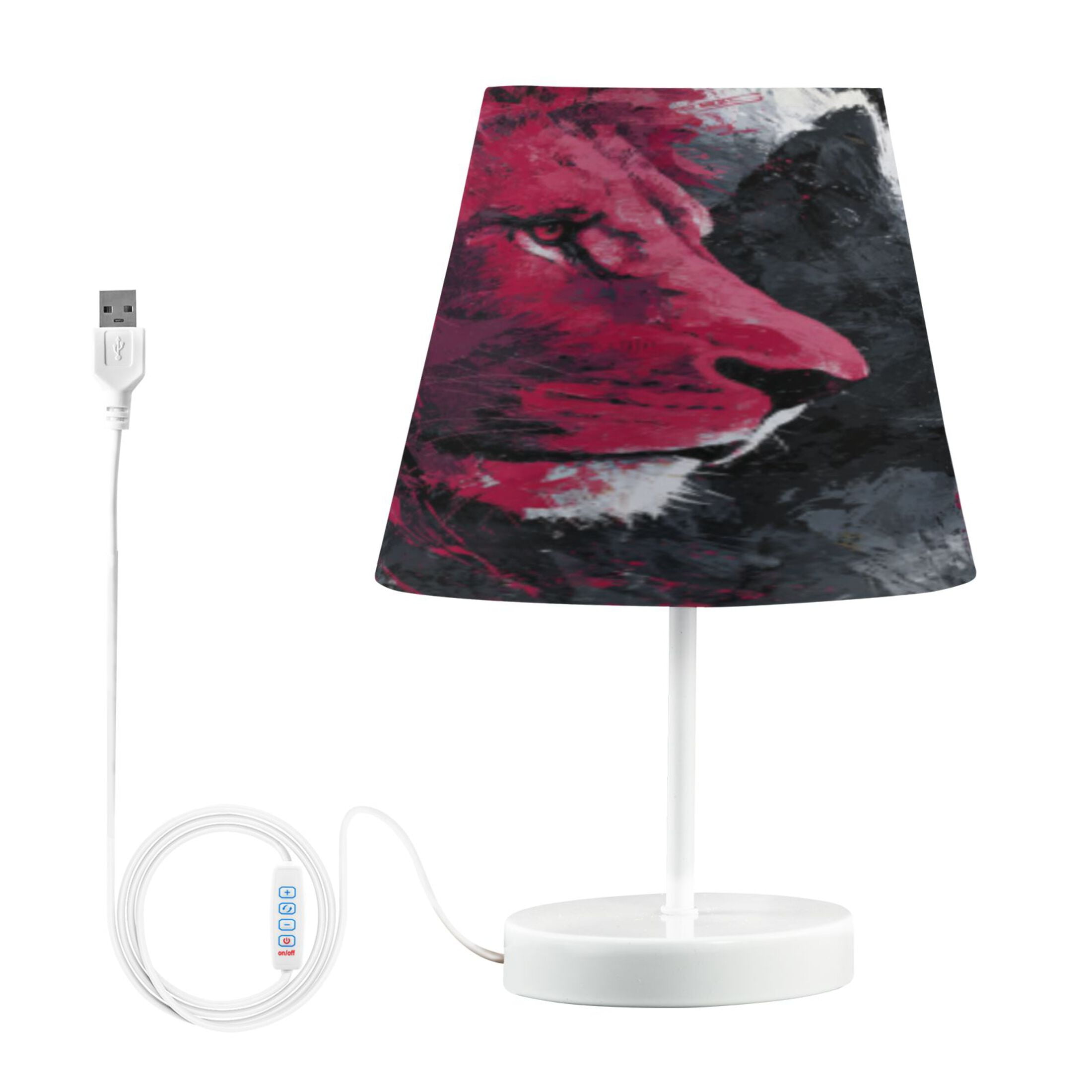 BZSMCE Table Lamp Creative Lion and Wolf Pattern Simple Pattern Night ...