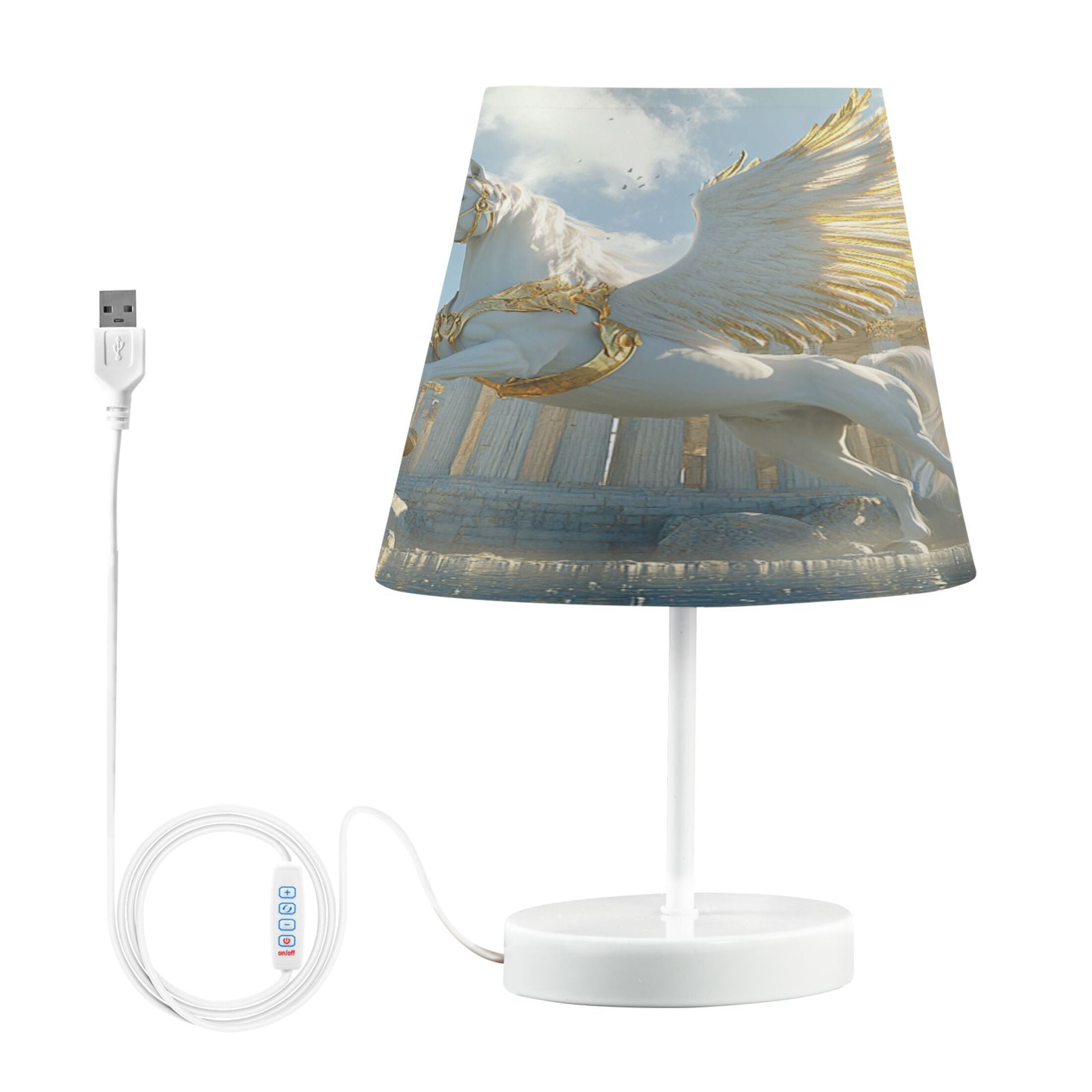 BZSMCE Table Lamp Creative Majestics Winged Pegasus Pattern Simple ...