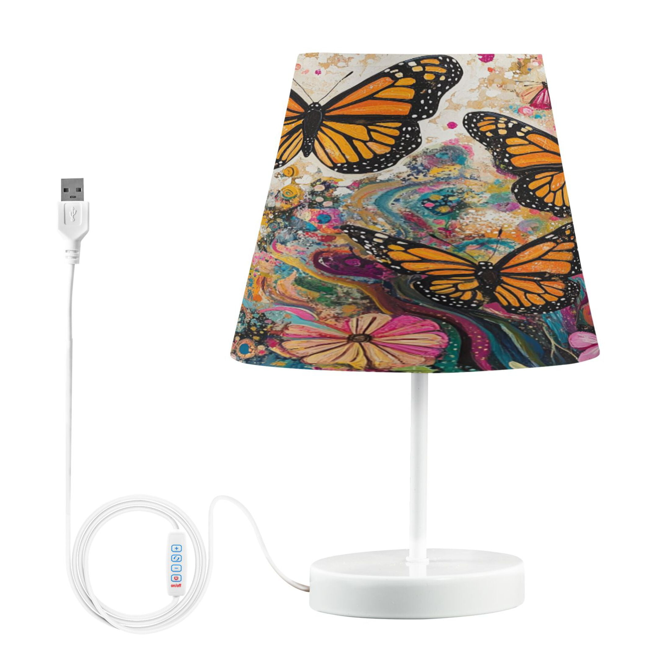BZSMCE Table Lamp Creative Monarch Butterflies in Flight Simple Pattern ...