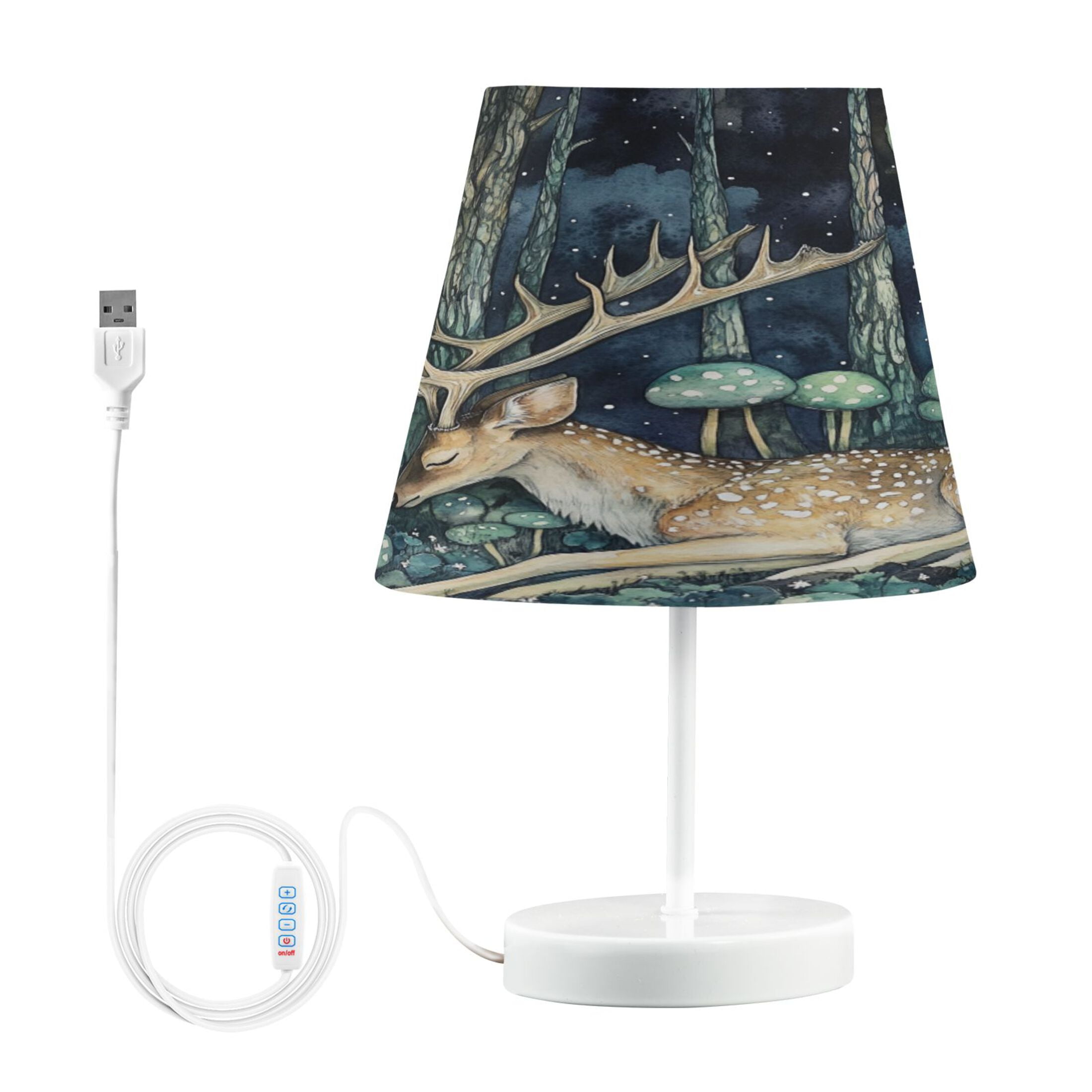 BZSMCE Table Lamp Creative Moonlit Deer Retreat Pattern Simple Pattern ...
