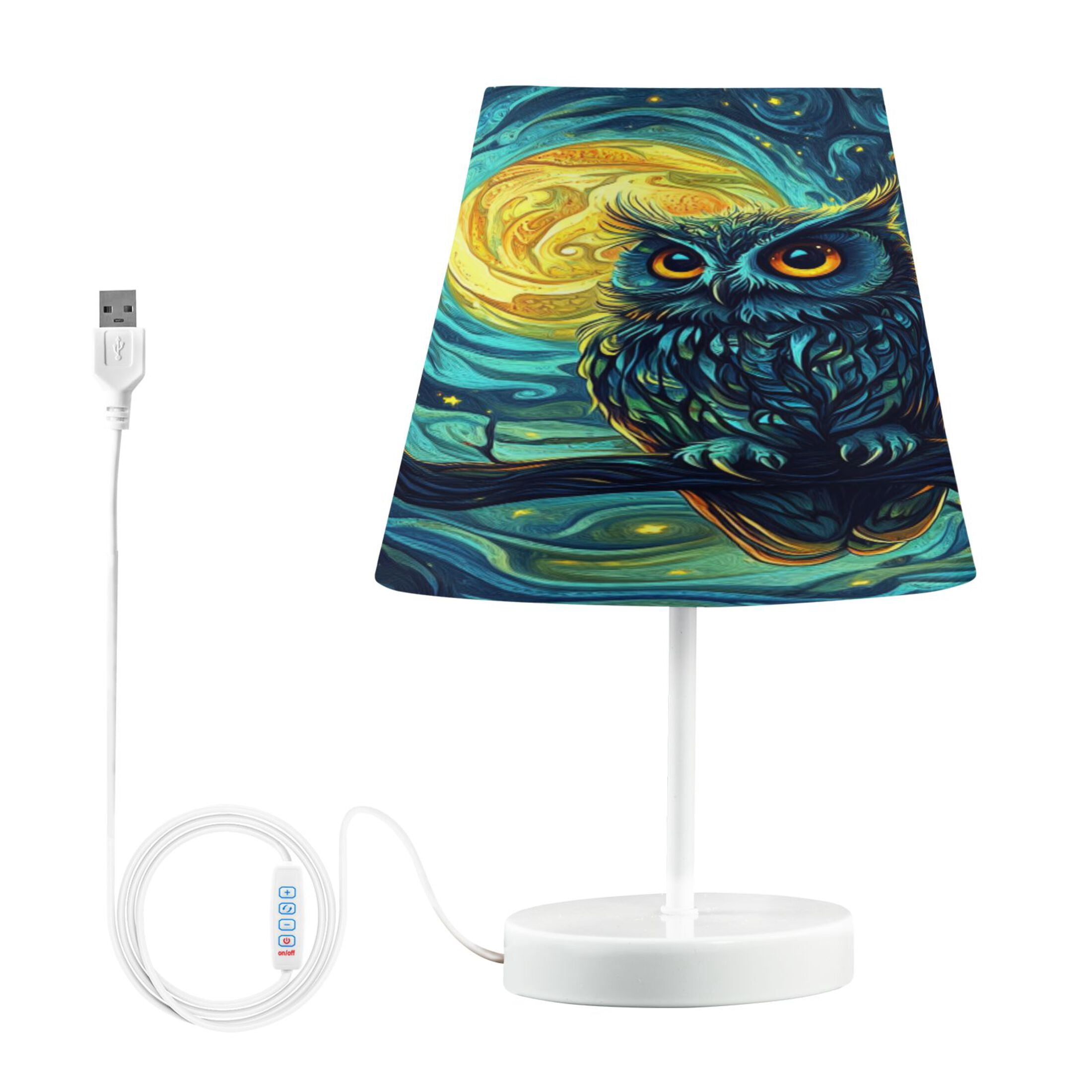 YAZAOO Table Lamp Creative Moonlit Guardian Pattern Simple Pattern ...