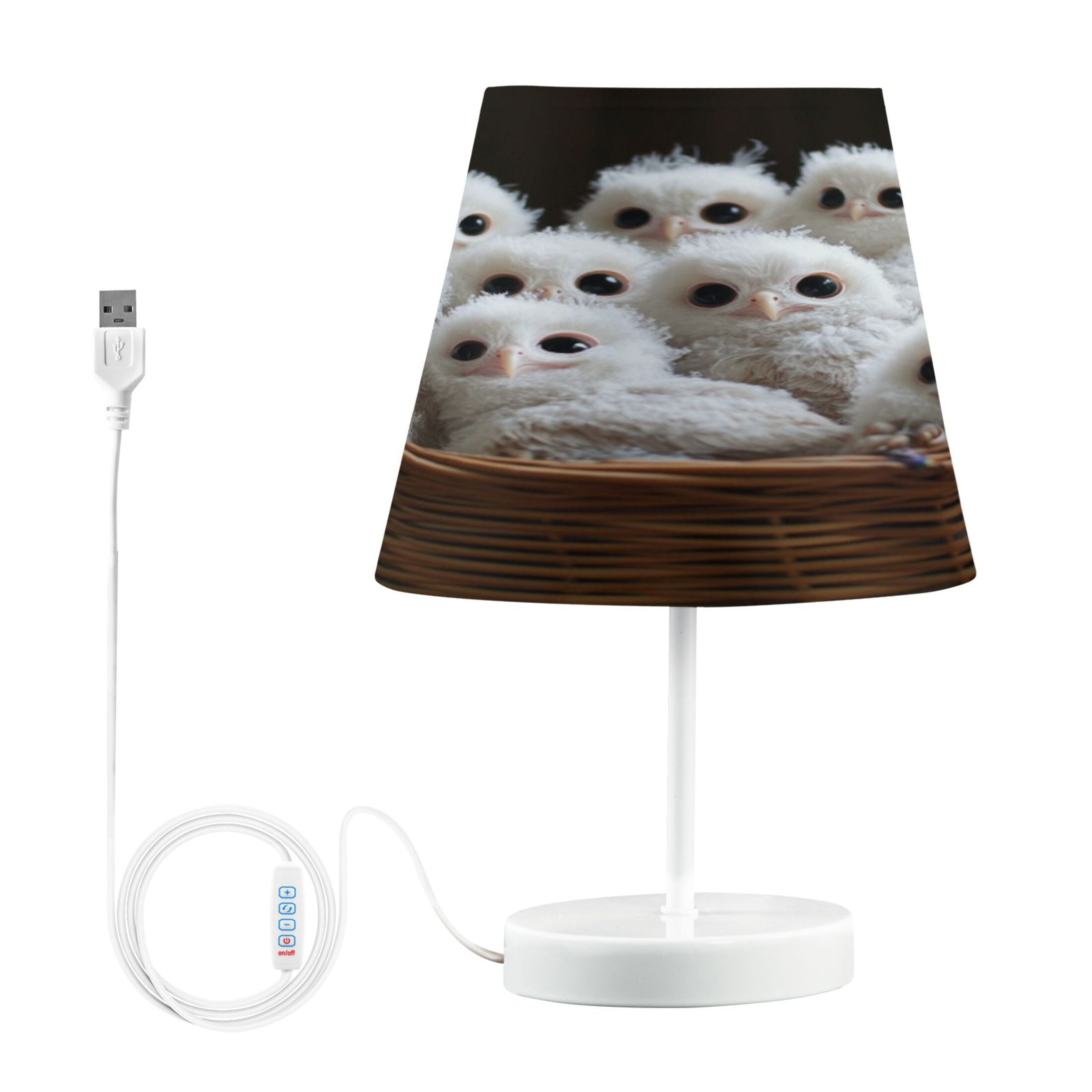 BZSMCE Table Lamp Creative Owls in A Cozy Nest Pattern Simple Pattern ...