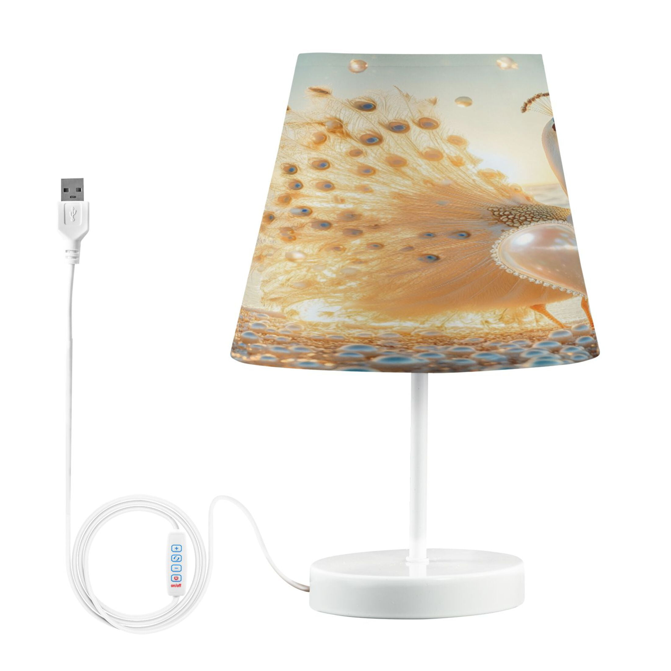 BZSMCE Table Lamp Creative Peacock's Radiance Pattern Simple Pattern ...