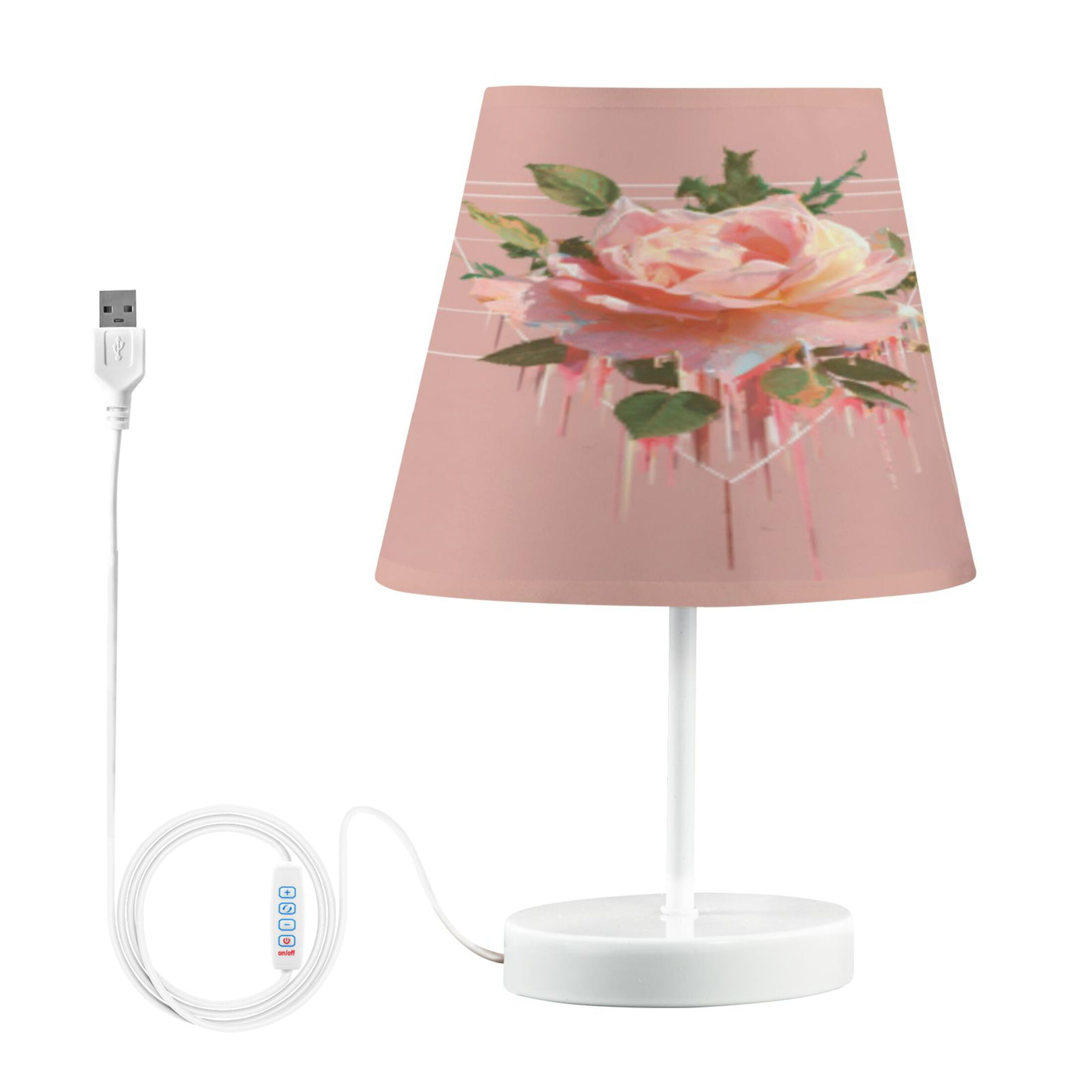 BZSMCE Table Lamp Creative Pink Blossom Pattern Simple Pattern Night ...