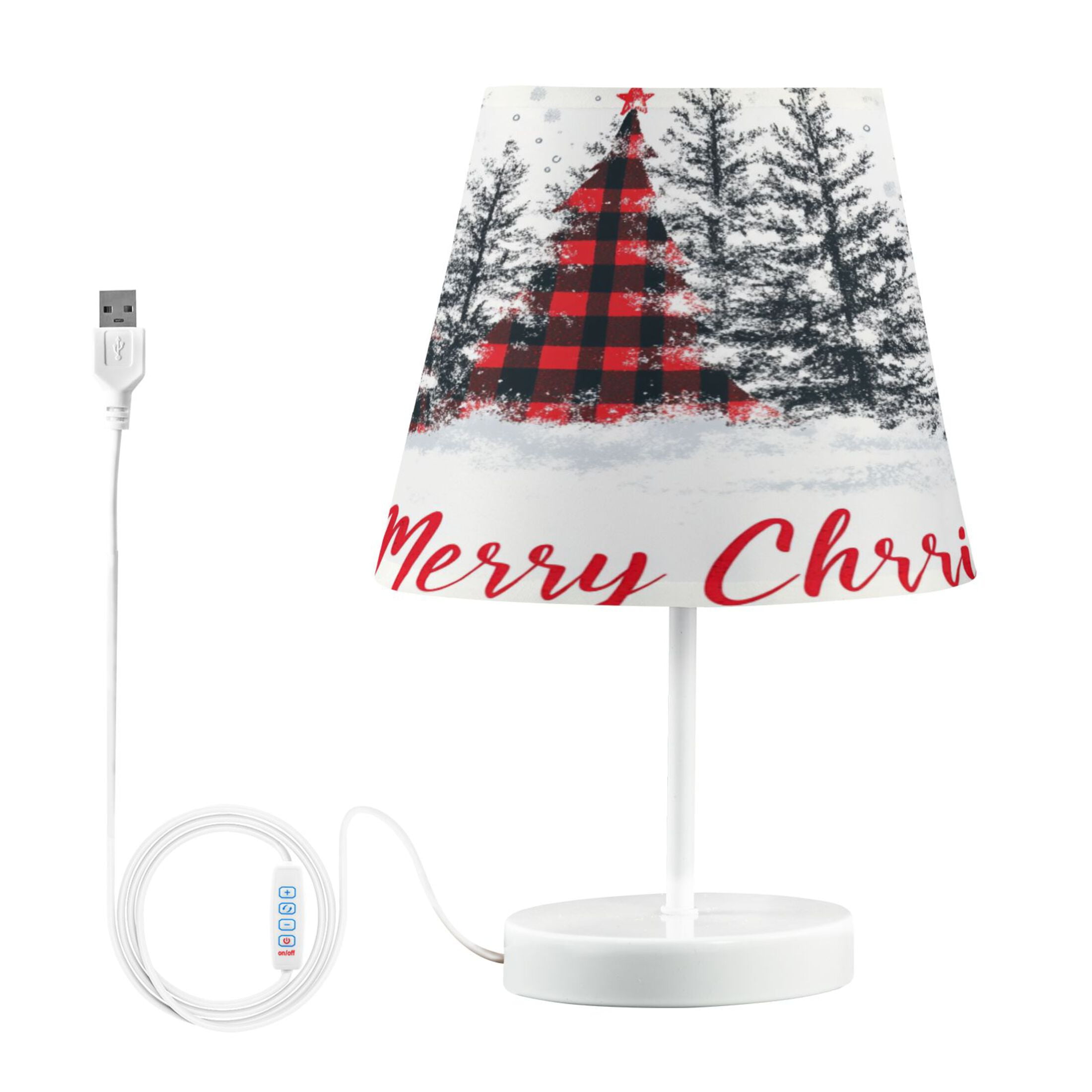 BZSMCE Table Lamp Creative Red Black Buffalo Plaid Painting Simple ...