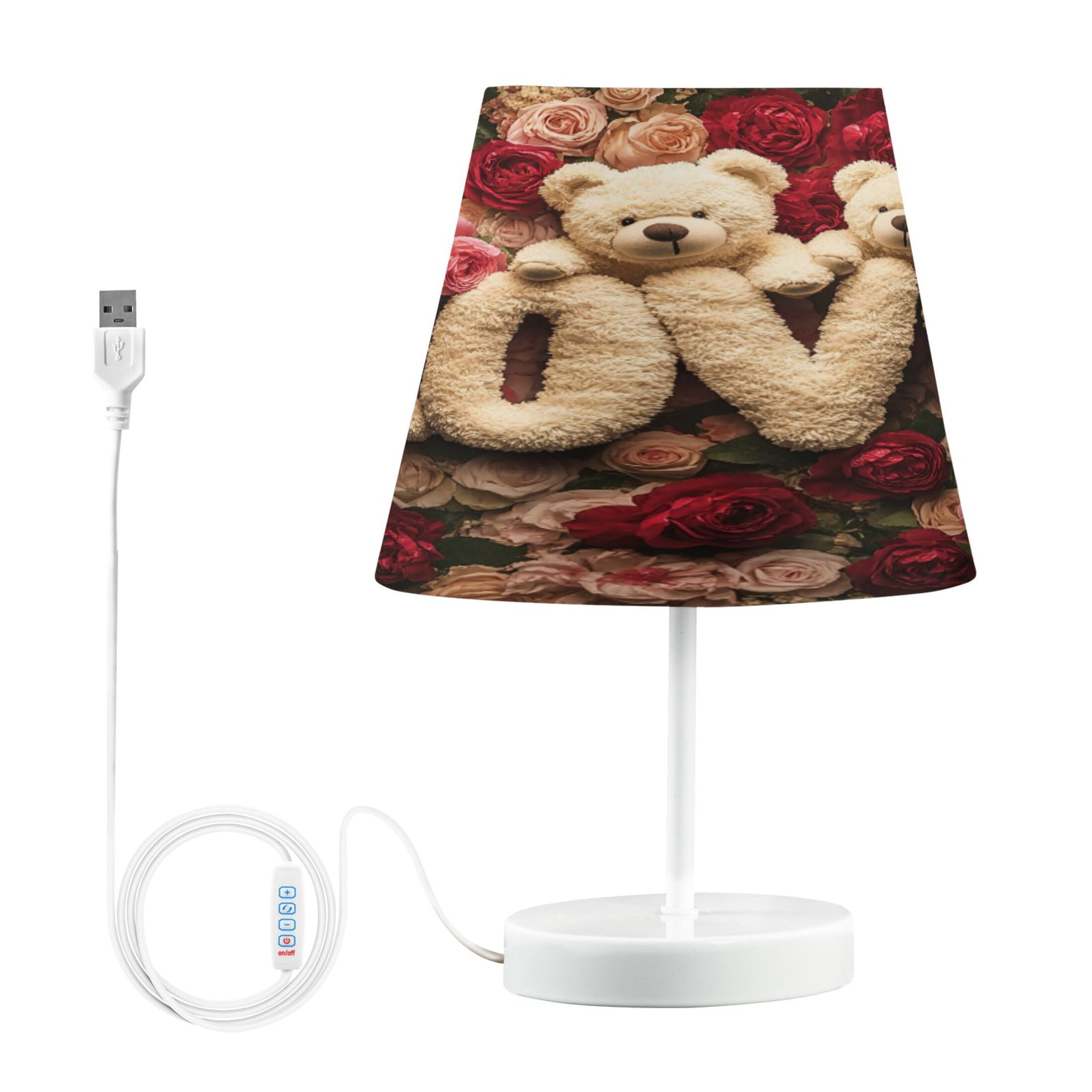 YAZAOO Table Lamp Creative Romantic Teddies Pattern Simple Pattern ...